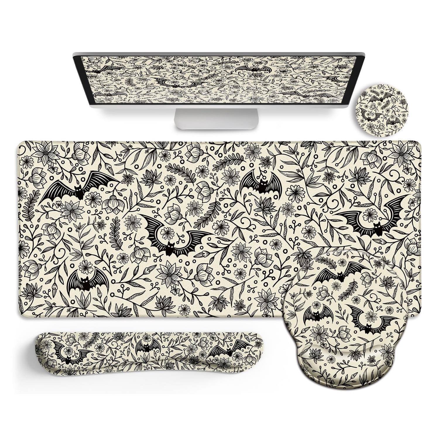 Pacoar Cade Anime Cat Mouse Pad Set Xxl Gaming With Wrist Rest Mat ...