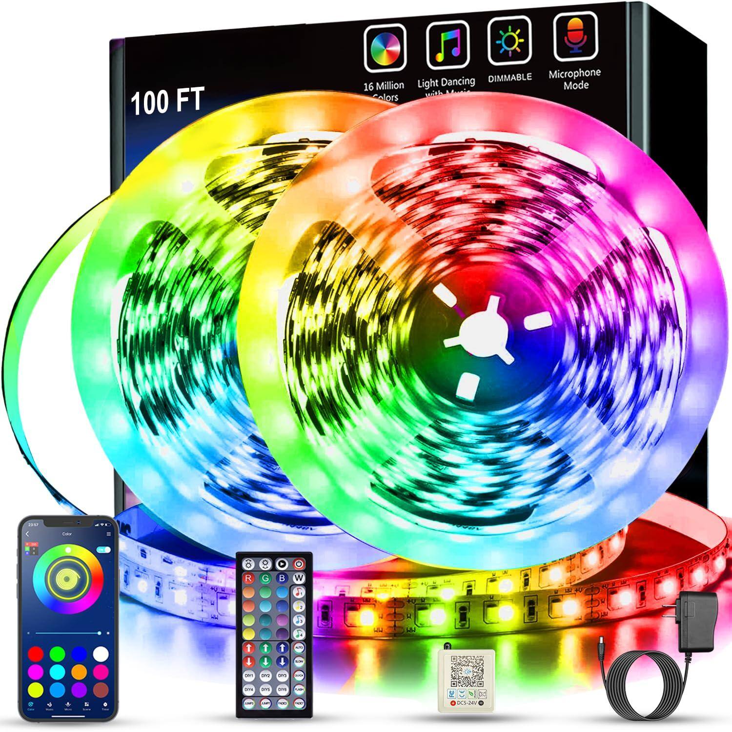 Stylel Star LED Lights Music Sync Smart RGB Strip for Bedroom Smart RGB ...