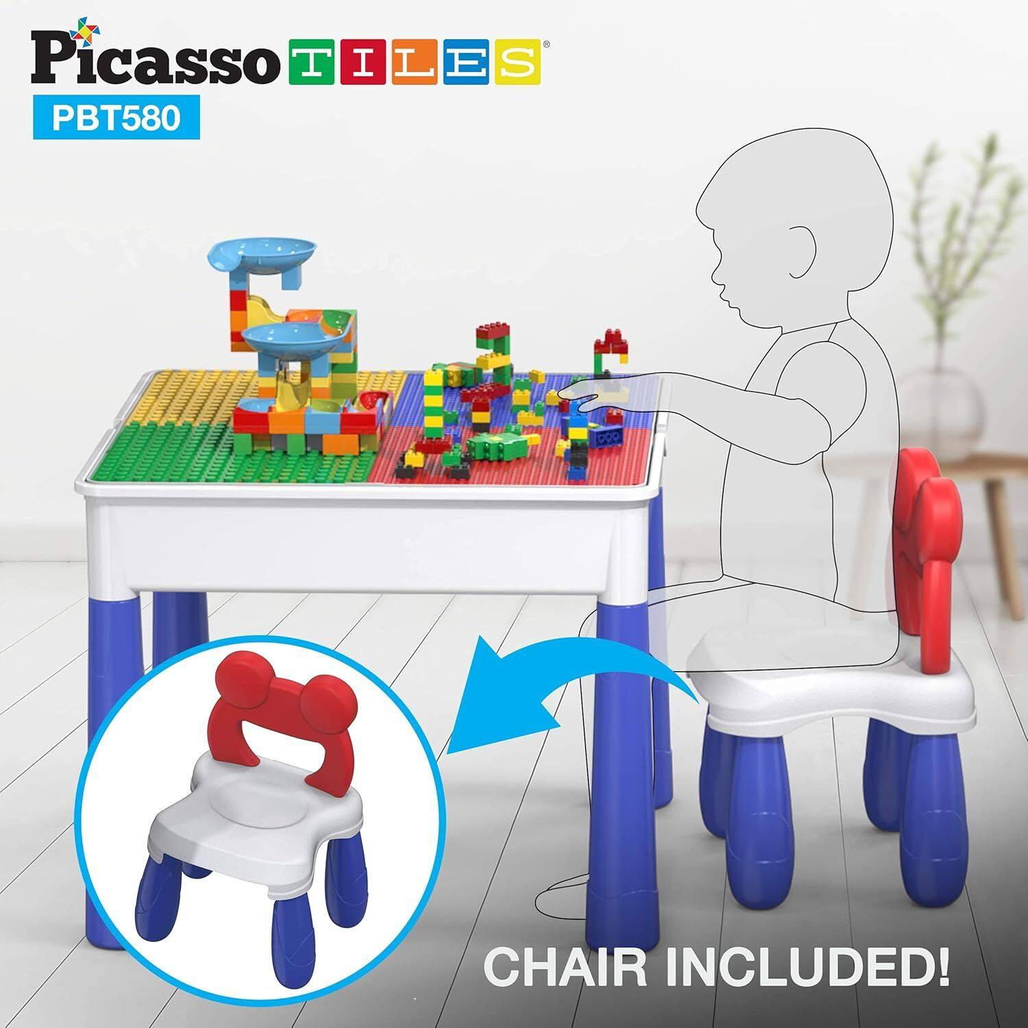 PicassoTiles PICASSO TILES Bricks Building Blocks with Marble Run ...