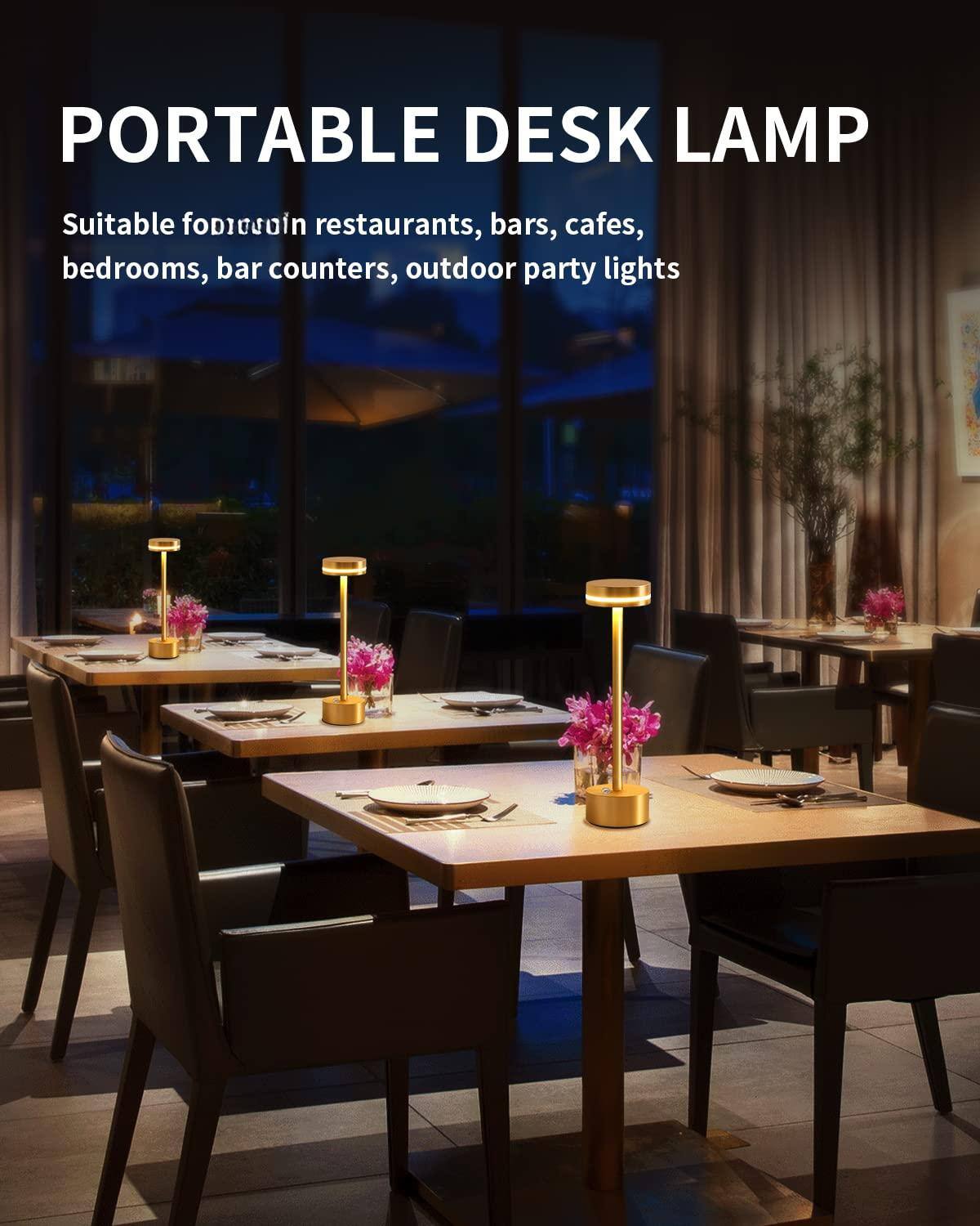 Dazzling Pops PUSU Cordless Table Lamp Set Battery Powered LED Desk ...