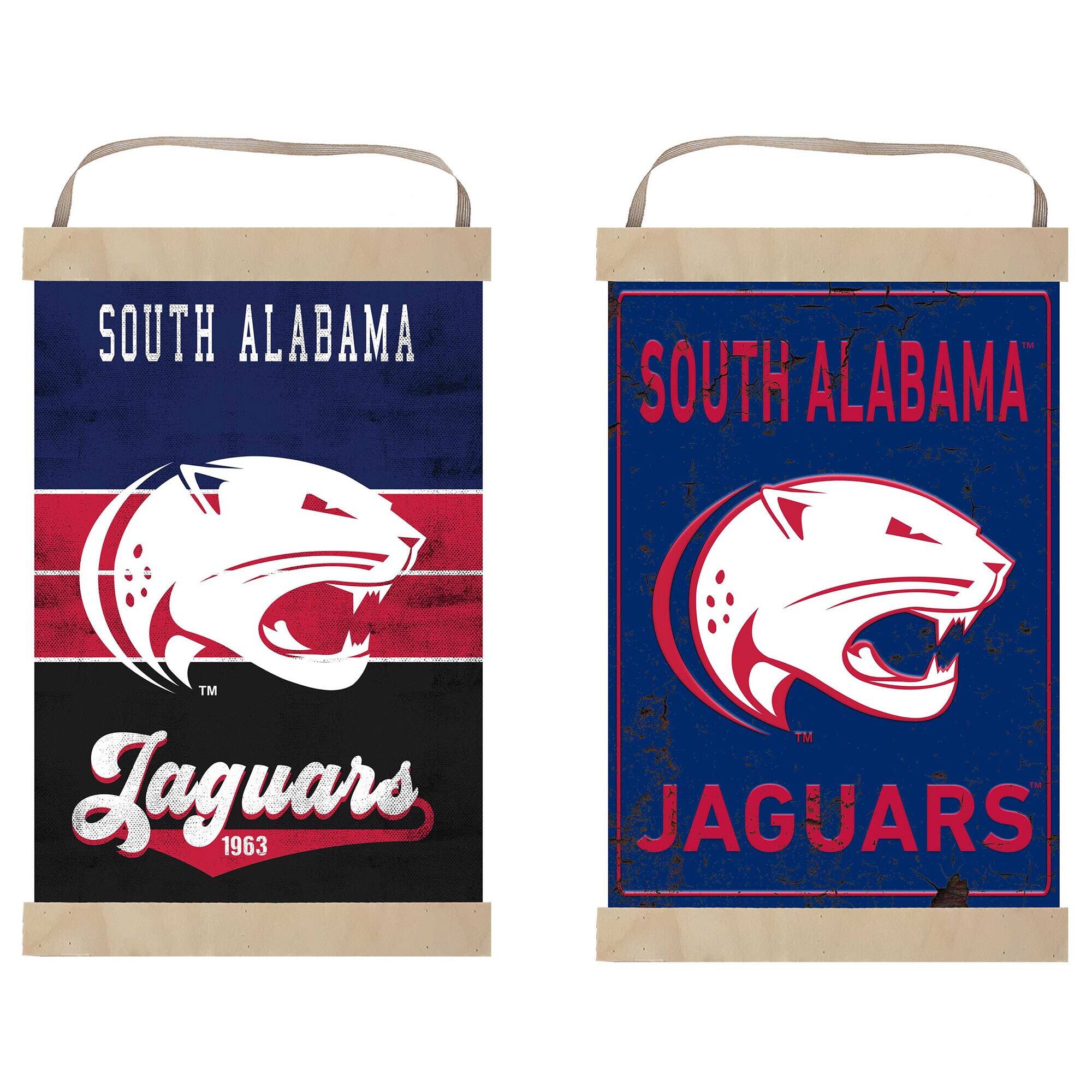 Jardine South Alabama Jaguars Reversible Retro Logo Banner Sign Blue ...