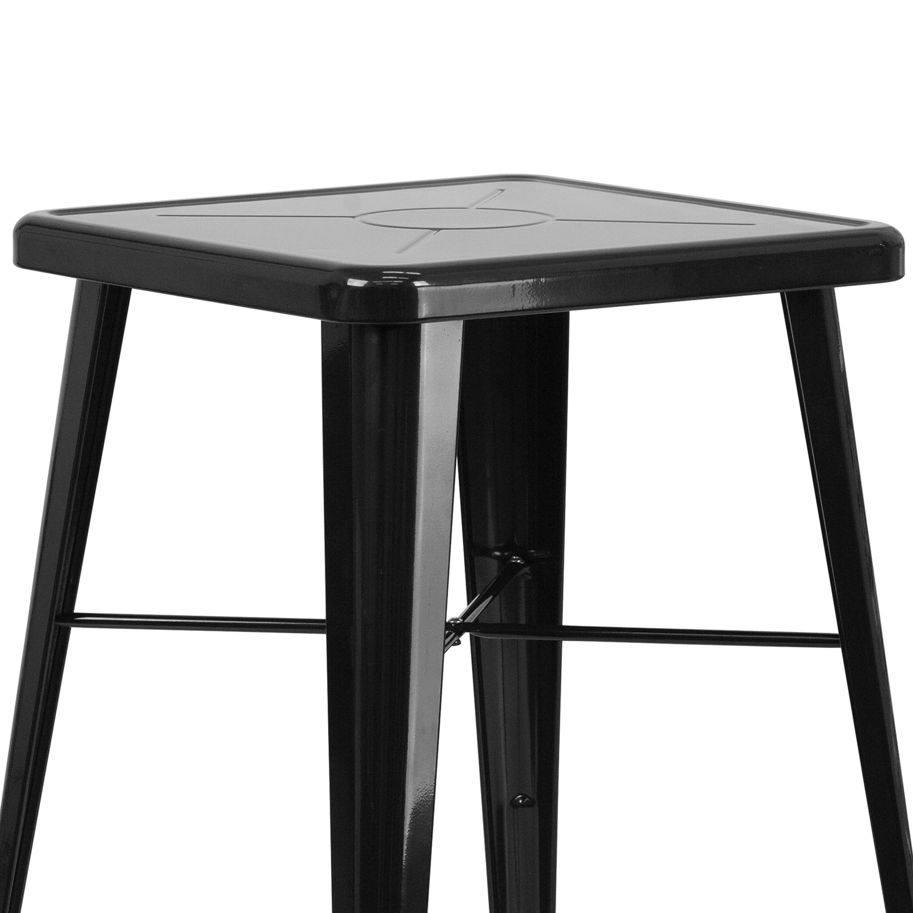 Emma + Oliver Commercial Grade 23.75" Square Metal Indoor Outdoor Bar ...