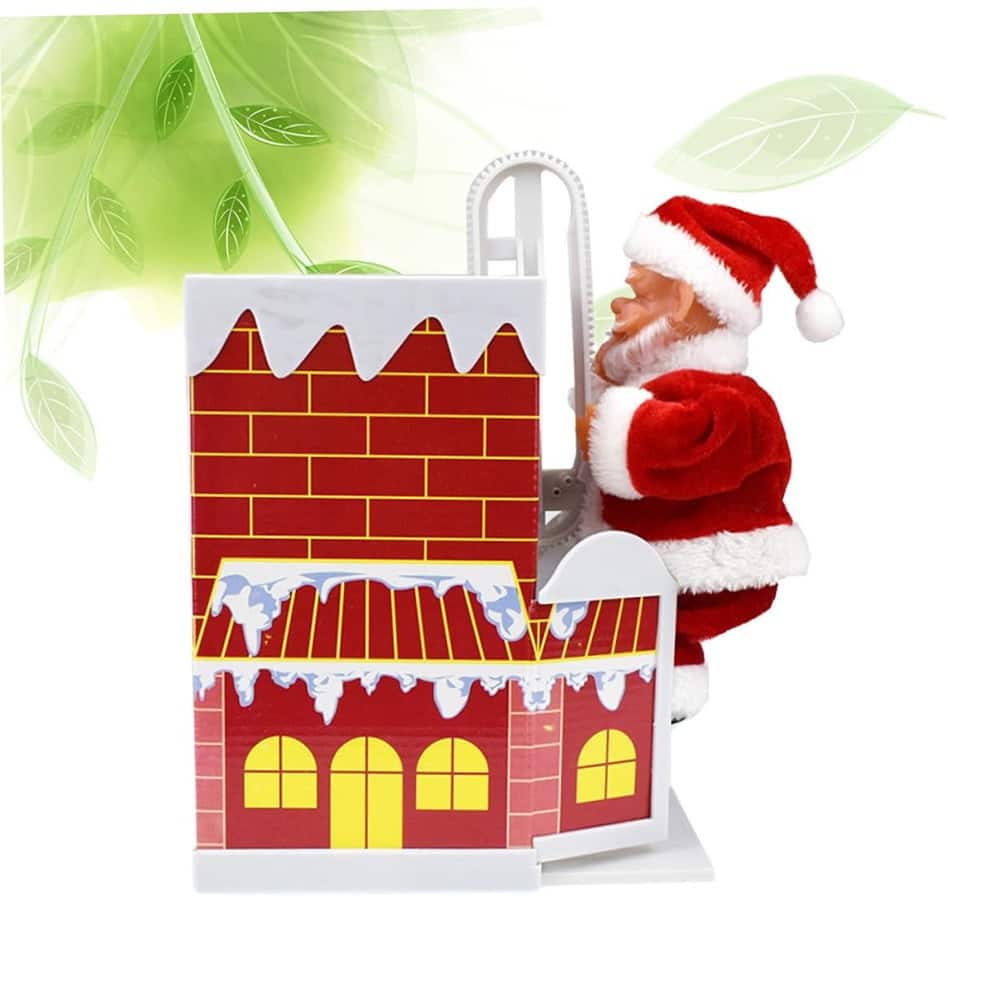 MOSZAR LLC - Santa Claus Doll, Electric Climbing Chimney Toy with Music ...