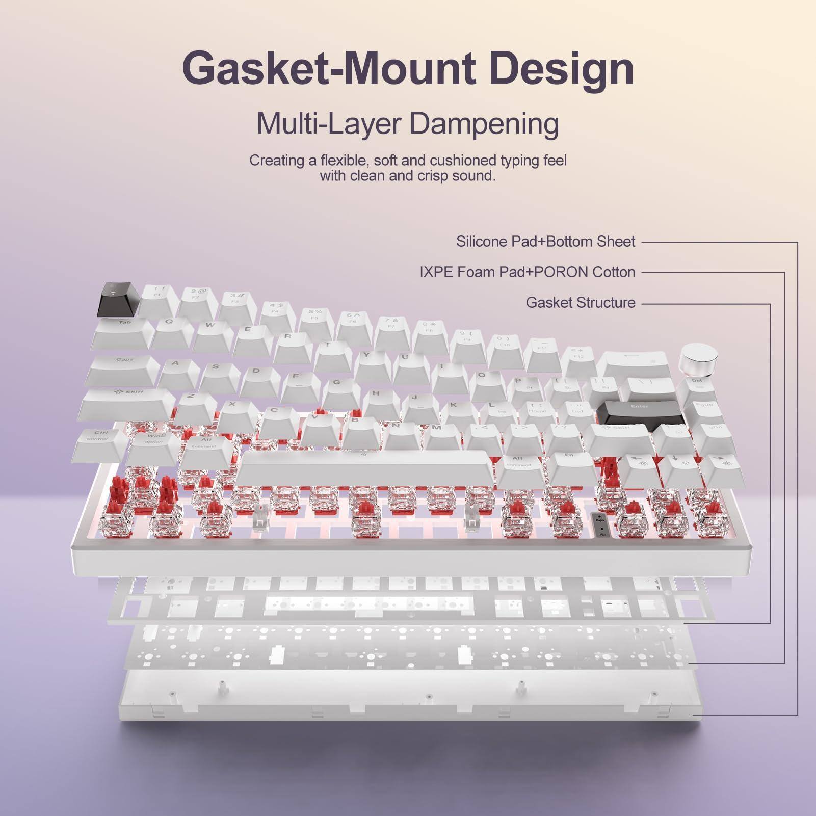 Comfort Essence X82 Wired Gaming With Volume Knob 60 Mechanical Gasket ...