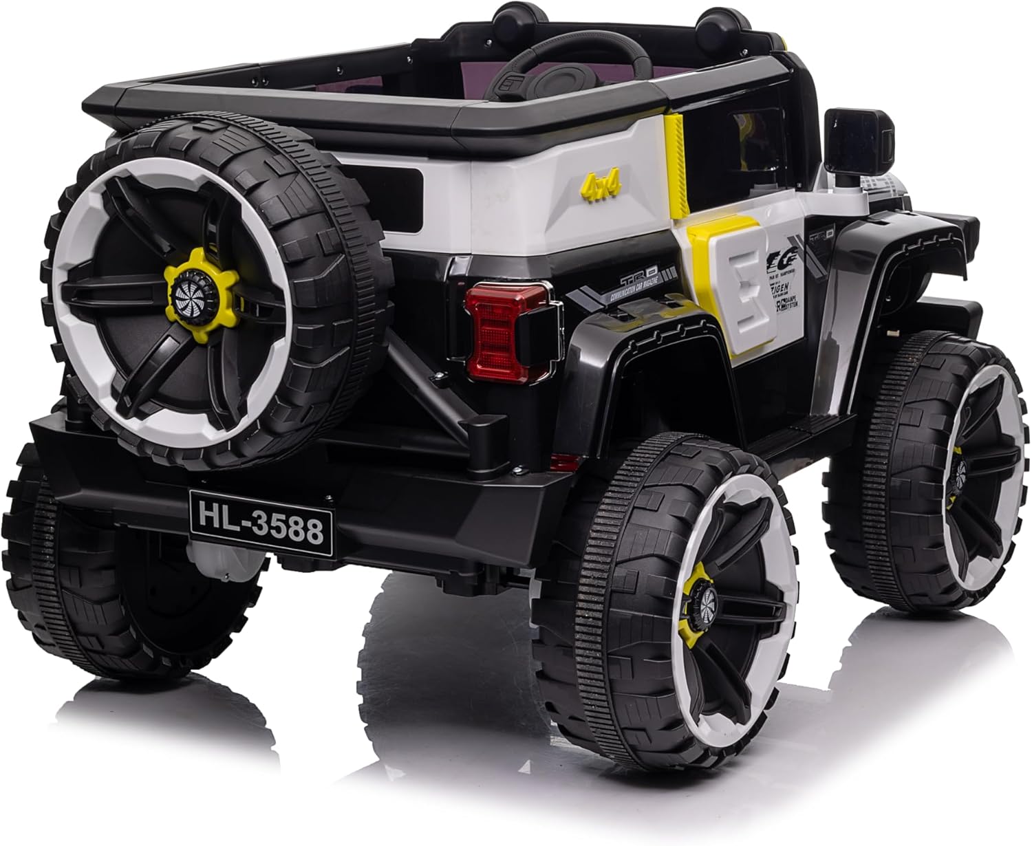Homhougo 12V 2 Seater Kids Ride On Truck with Remote Control, 4WD Off ...