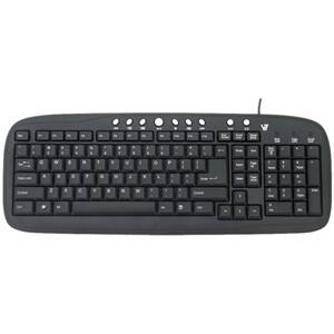 Best Buy: V7 Multimedia Keyboard Black KM0B1-6N6