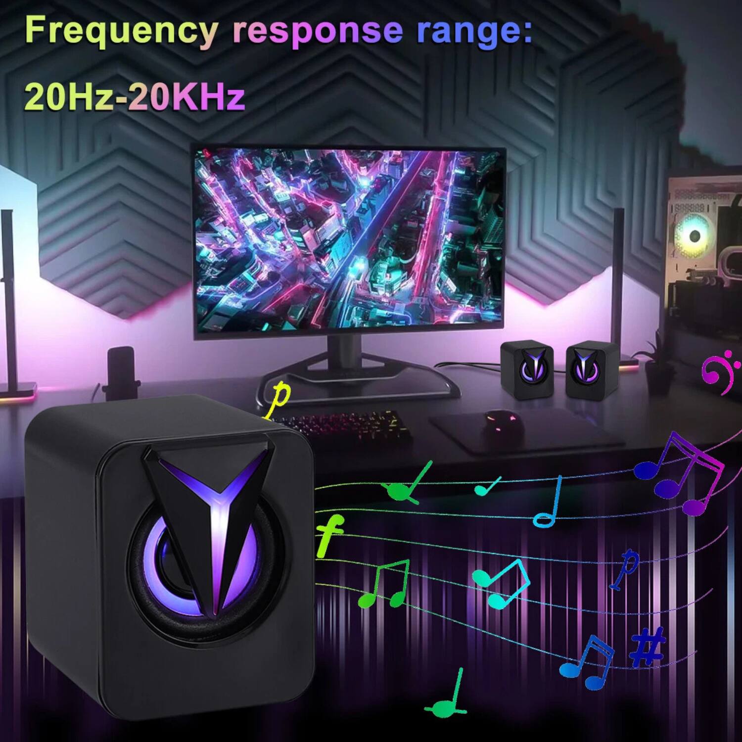 Stock Preferred Wired RGB LED Mini Computer Speakers Black - Best Buy