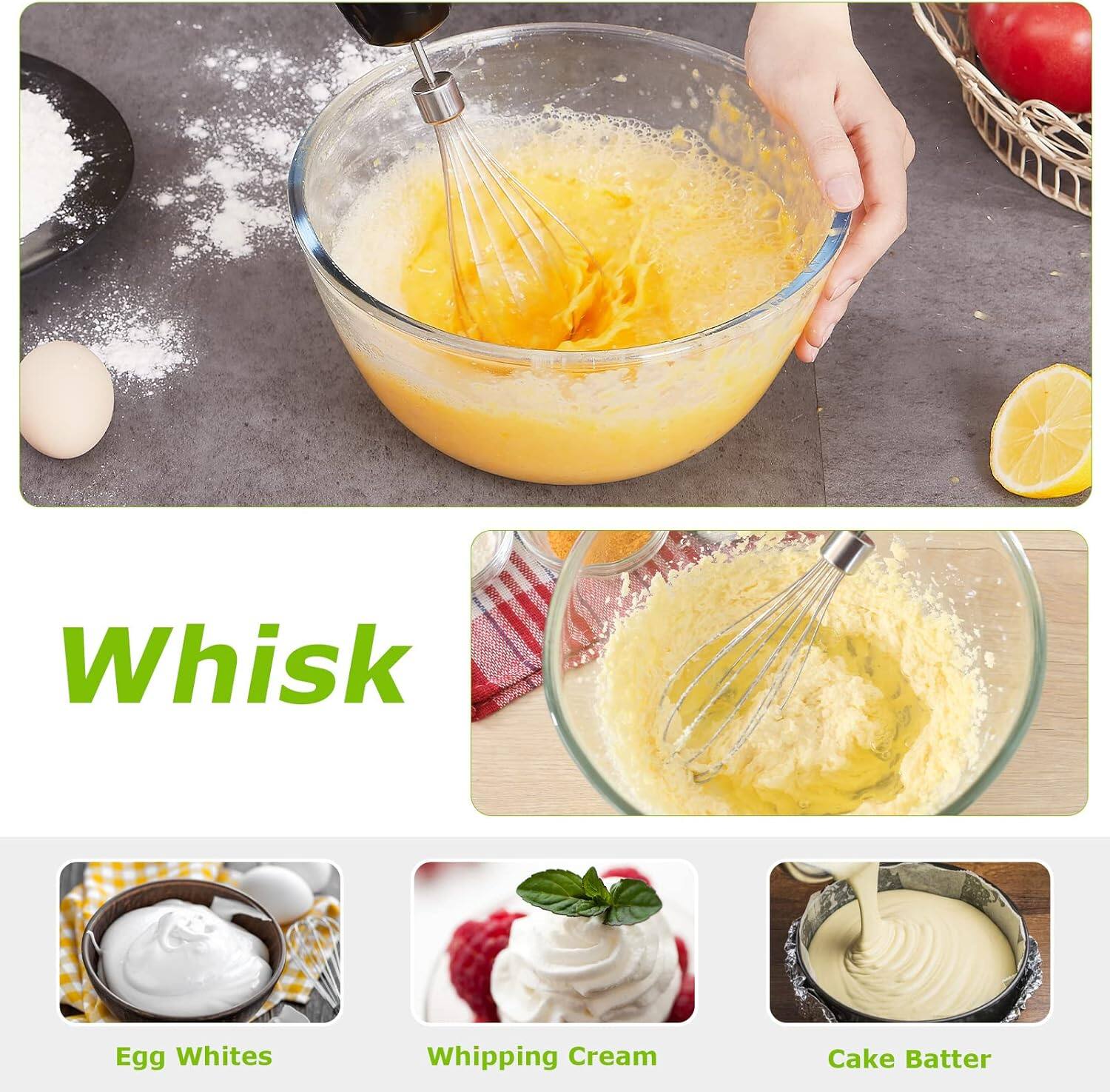 Bonsenkitchen 4 in 1 Immersion Blender Handheld 20 Speeds Turbo Mode ...