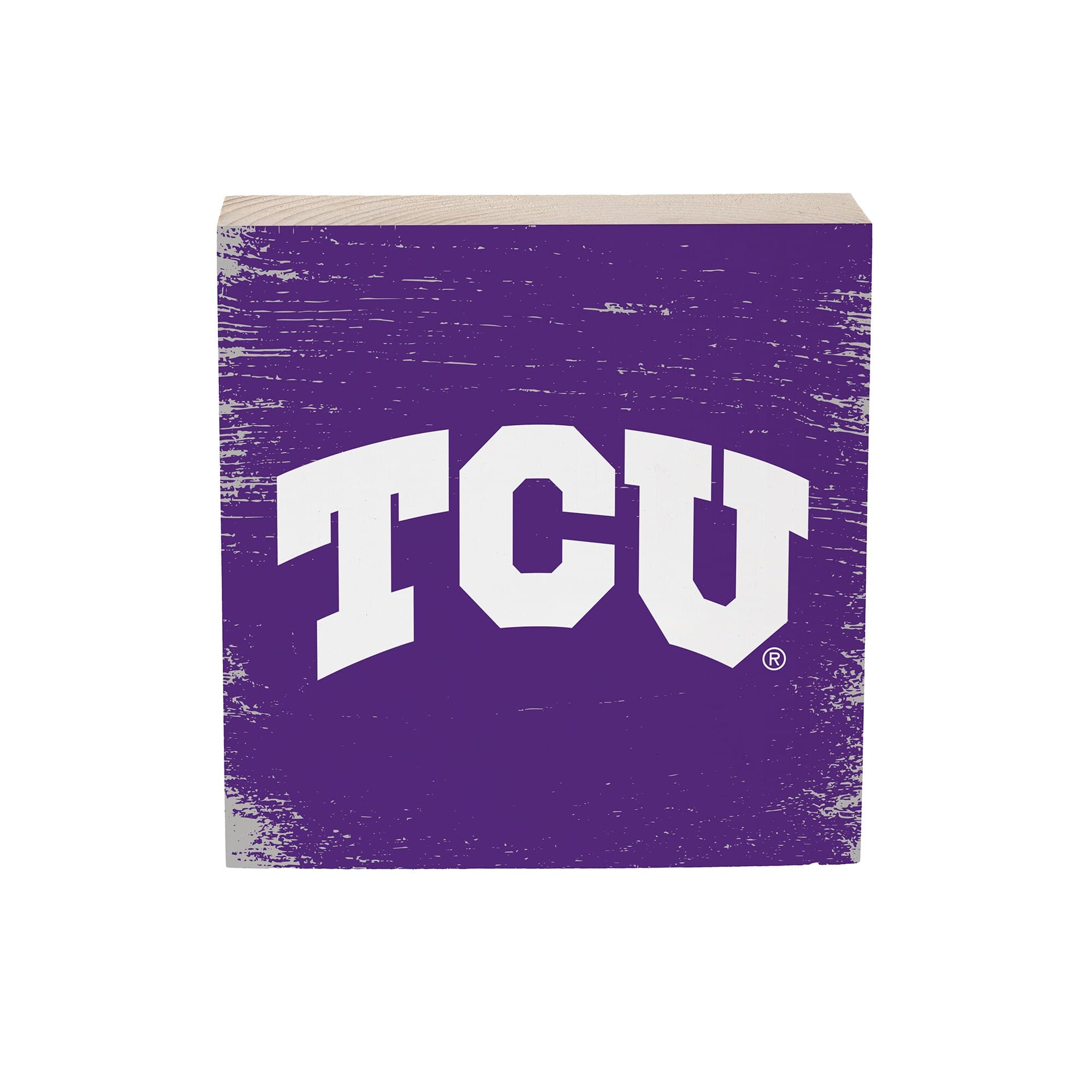 Evergreen Enterprises - TCU Horned Frogs 6" Square Fan Chant Wood Block ...