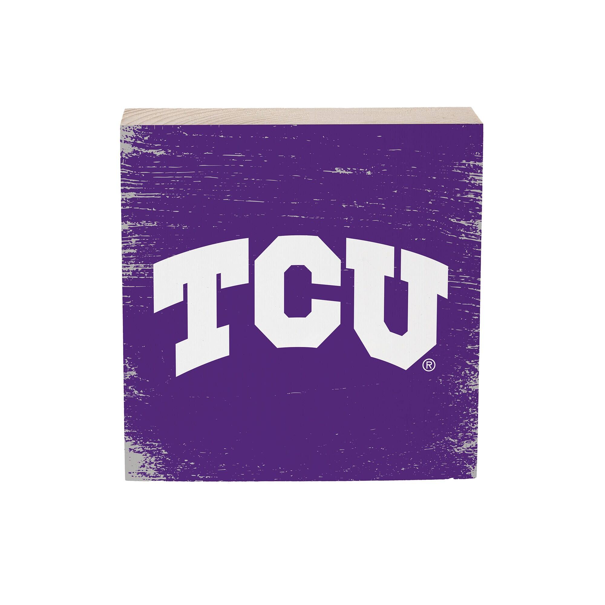 Evergreen Enterprises TCU Horned Frogs 6" Square Fan Chant Wood Block ...