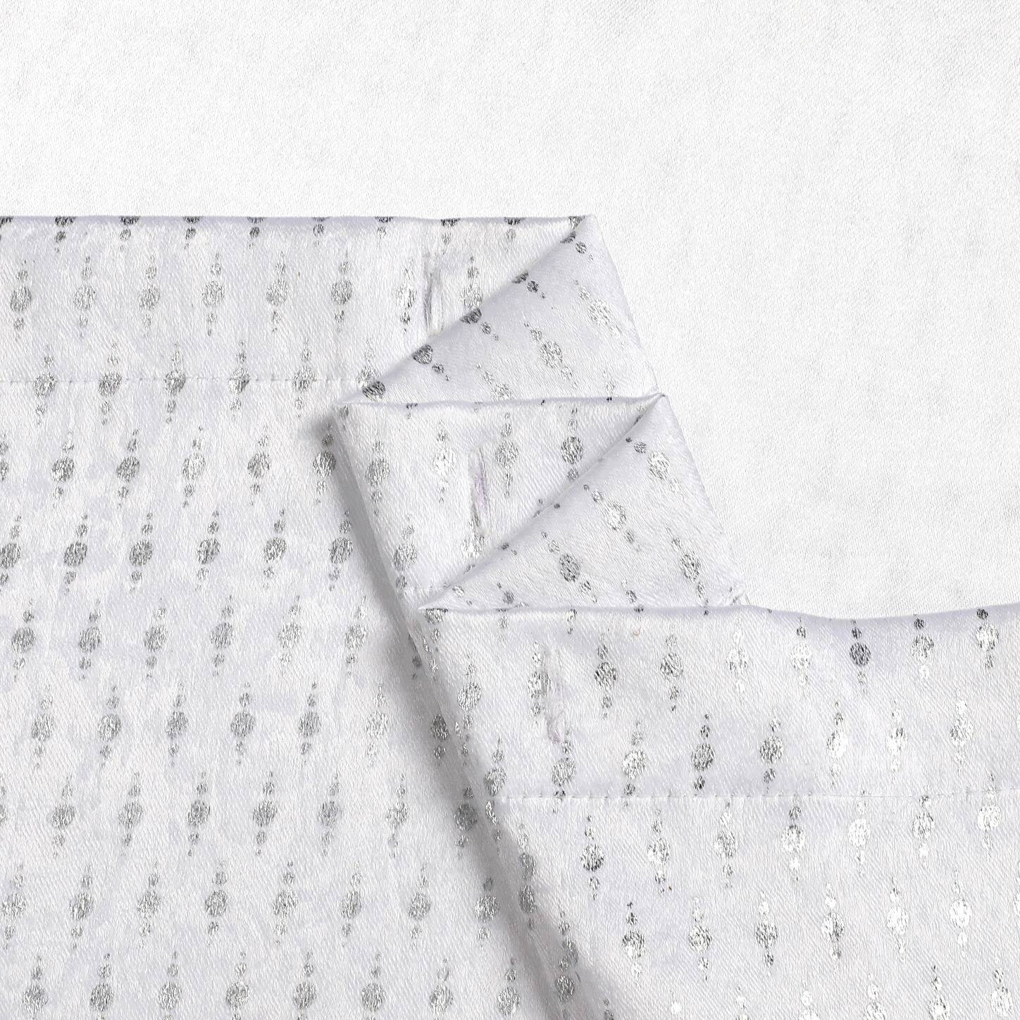 Kate Aurora Elegant "Raindrop" Silver Metallic Foil Jacquard Fabric ...