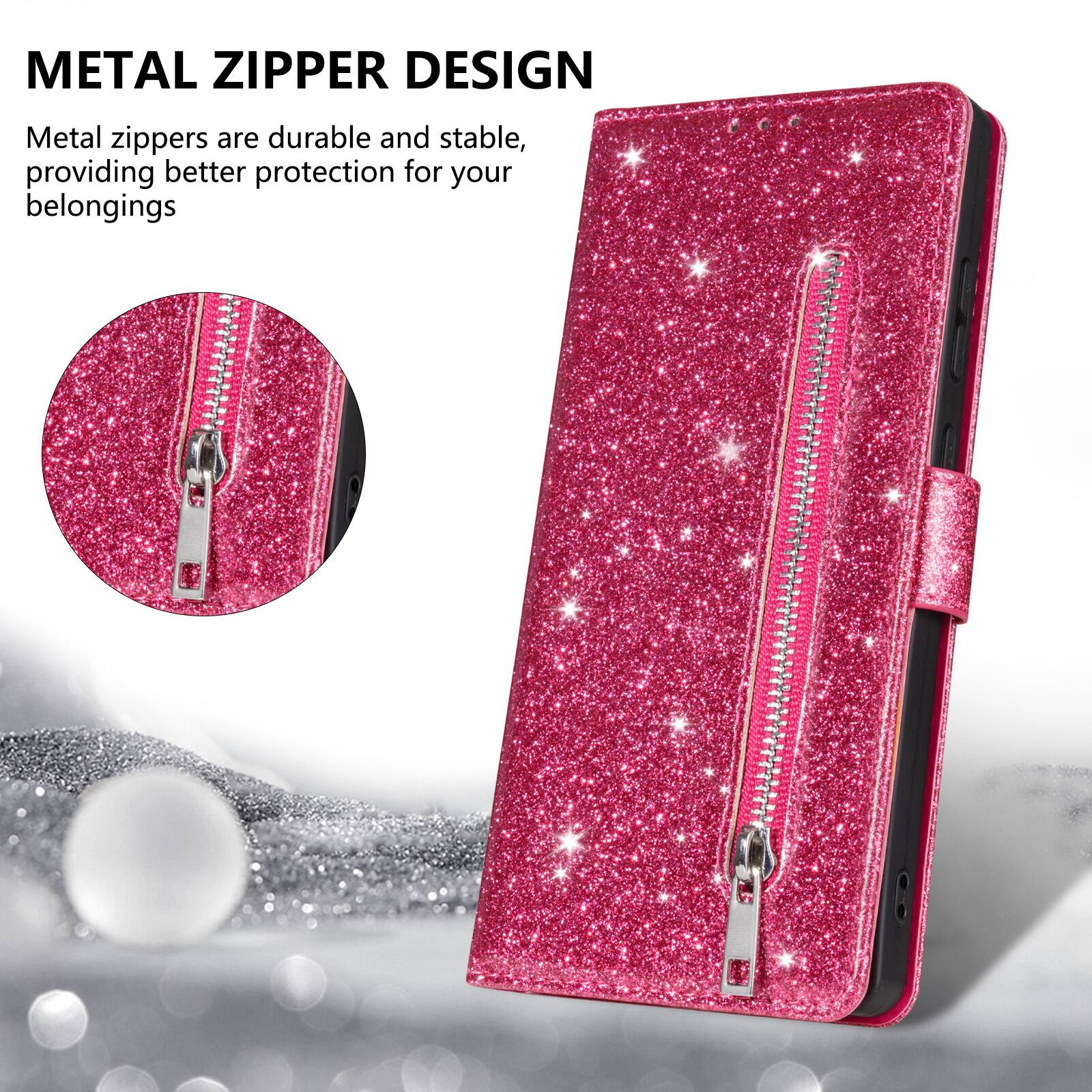 Dteck Glitter Zipper Wallet Case for Samsung Galaxy S25+ with Card ...