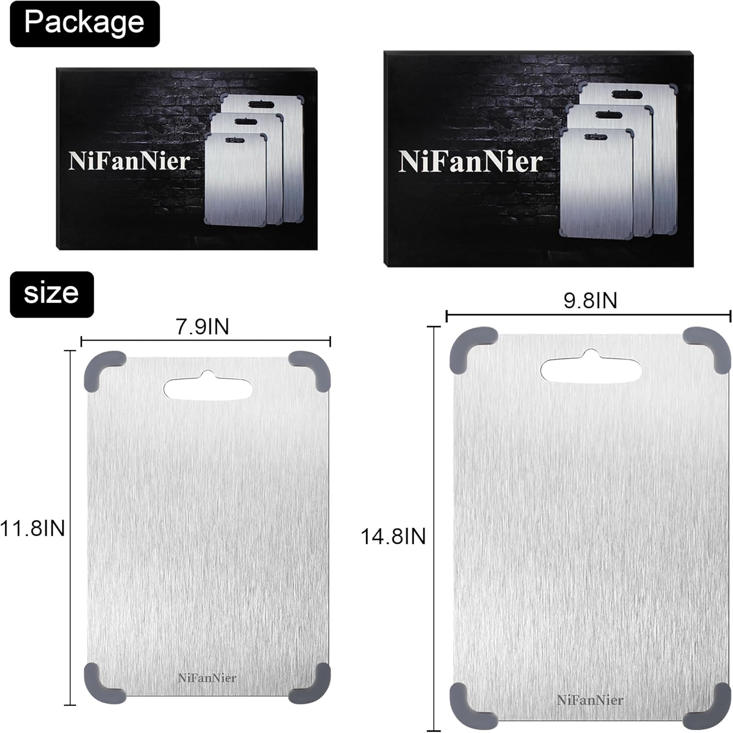 PARKER SLATER Titanium Cutting Board – Pure, Thickened, Double Sided ...