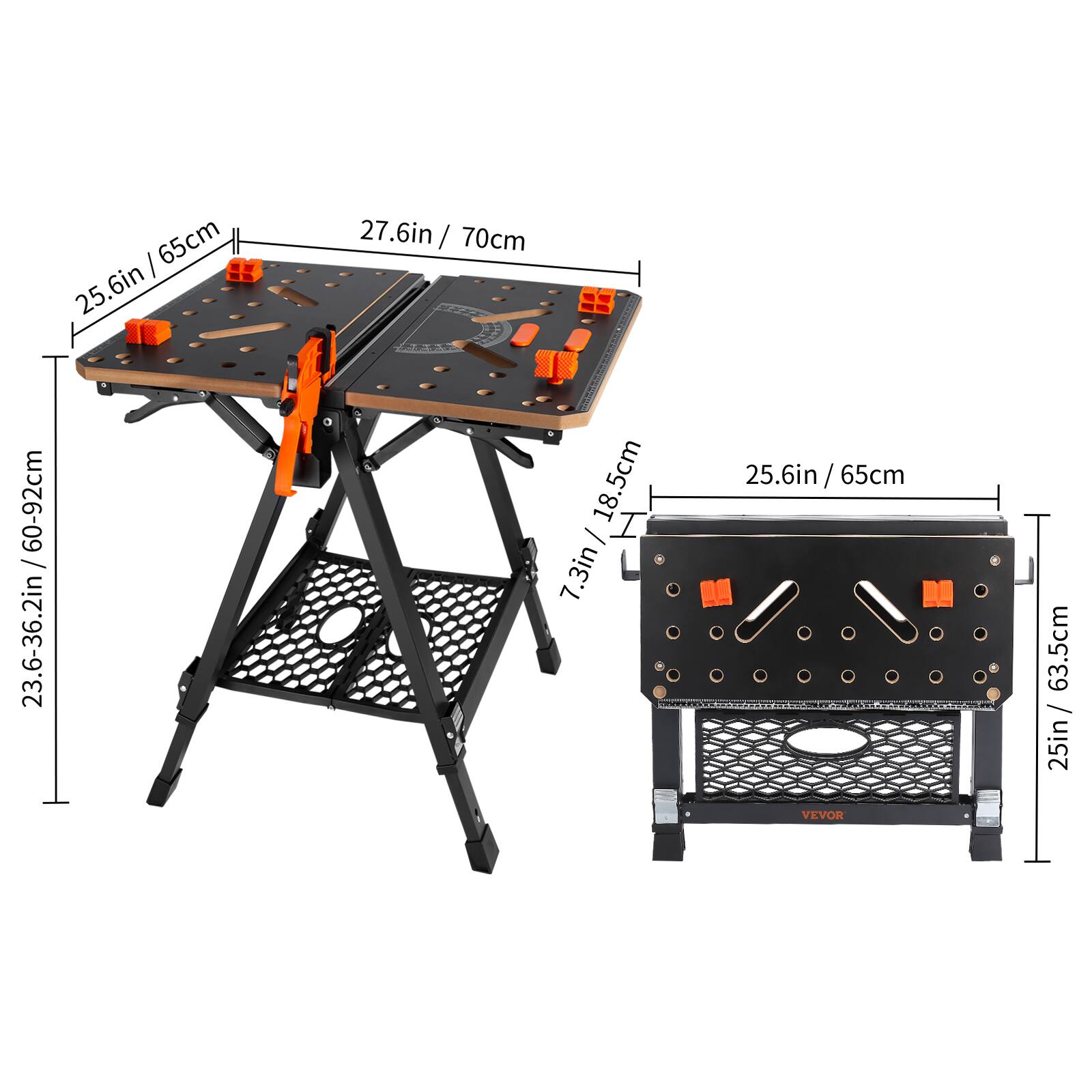 VEVOR Convertible Workstation, Dual Function as Sawhorse/Workbench ...