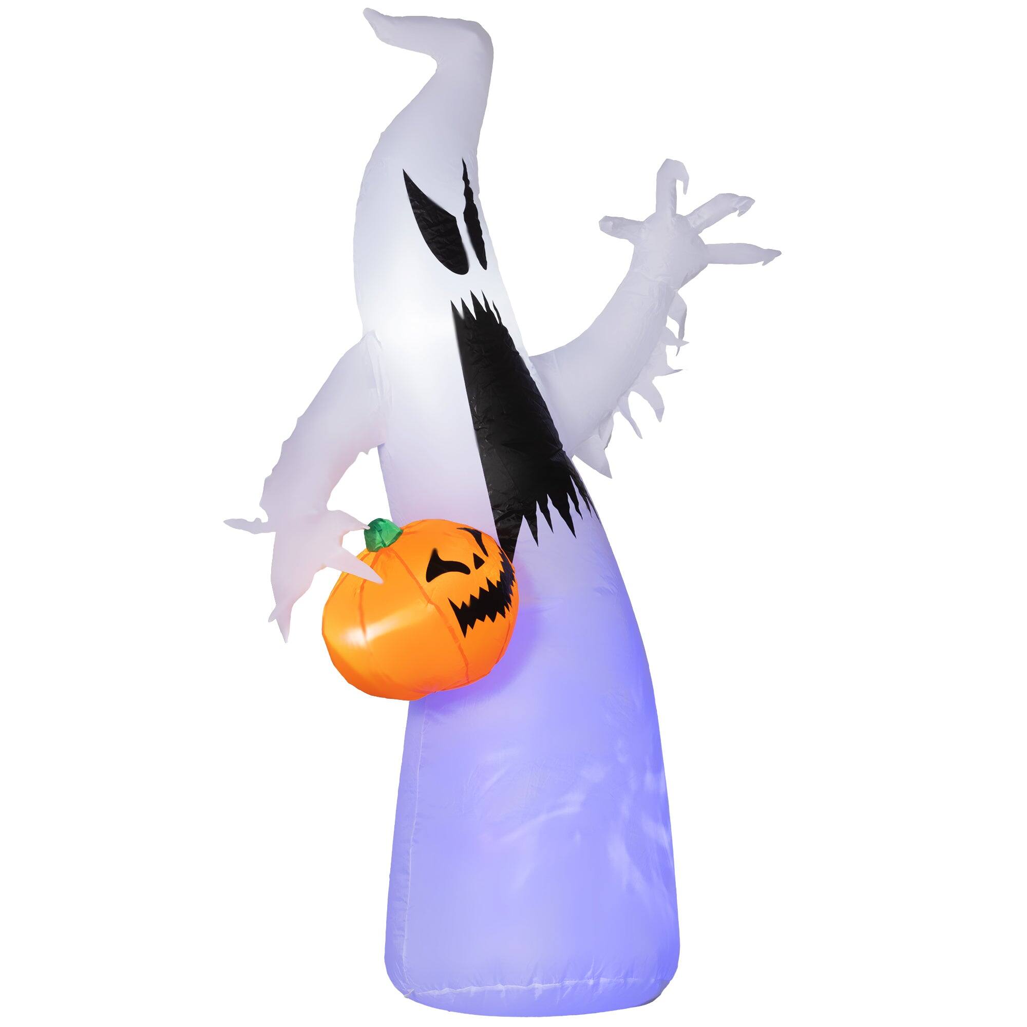 Boyel Living 5.9ft Halloween Inflatable Ghost with Pumpkin Purple ...