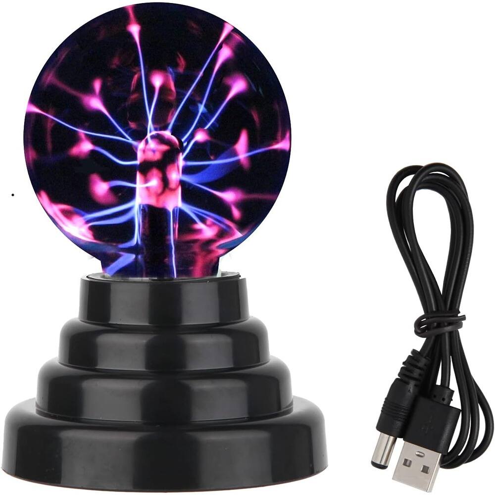 ACJPR 3 Inch Touch Sensitive Plasma Ball Lamp – Battery or USB Powered ...