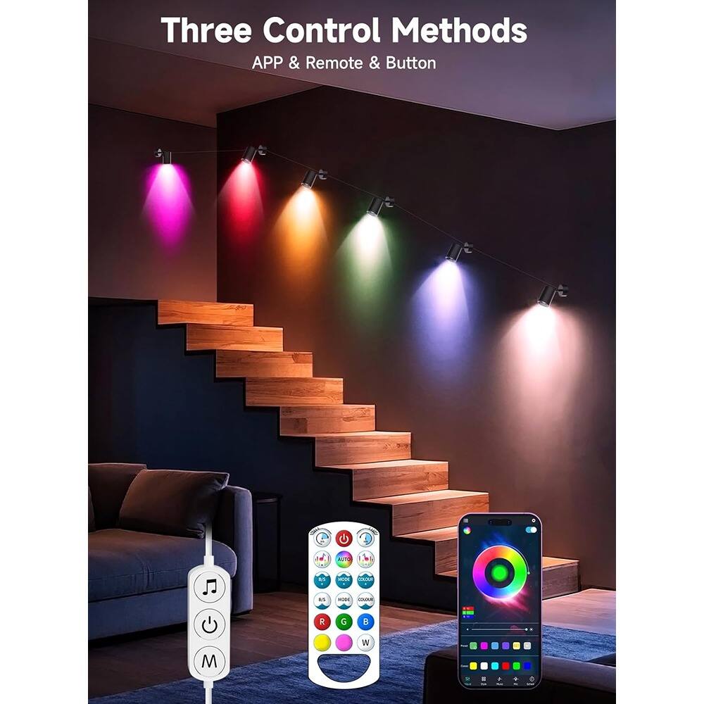 PARKER SLATER RGB Spotlights, App & Remote Control Dimmable LED ...