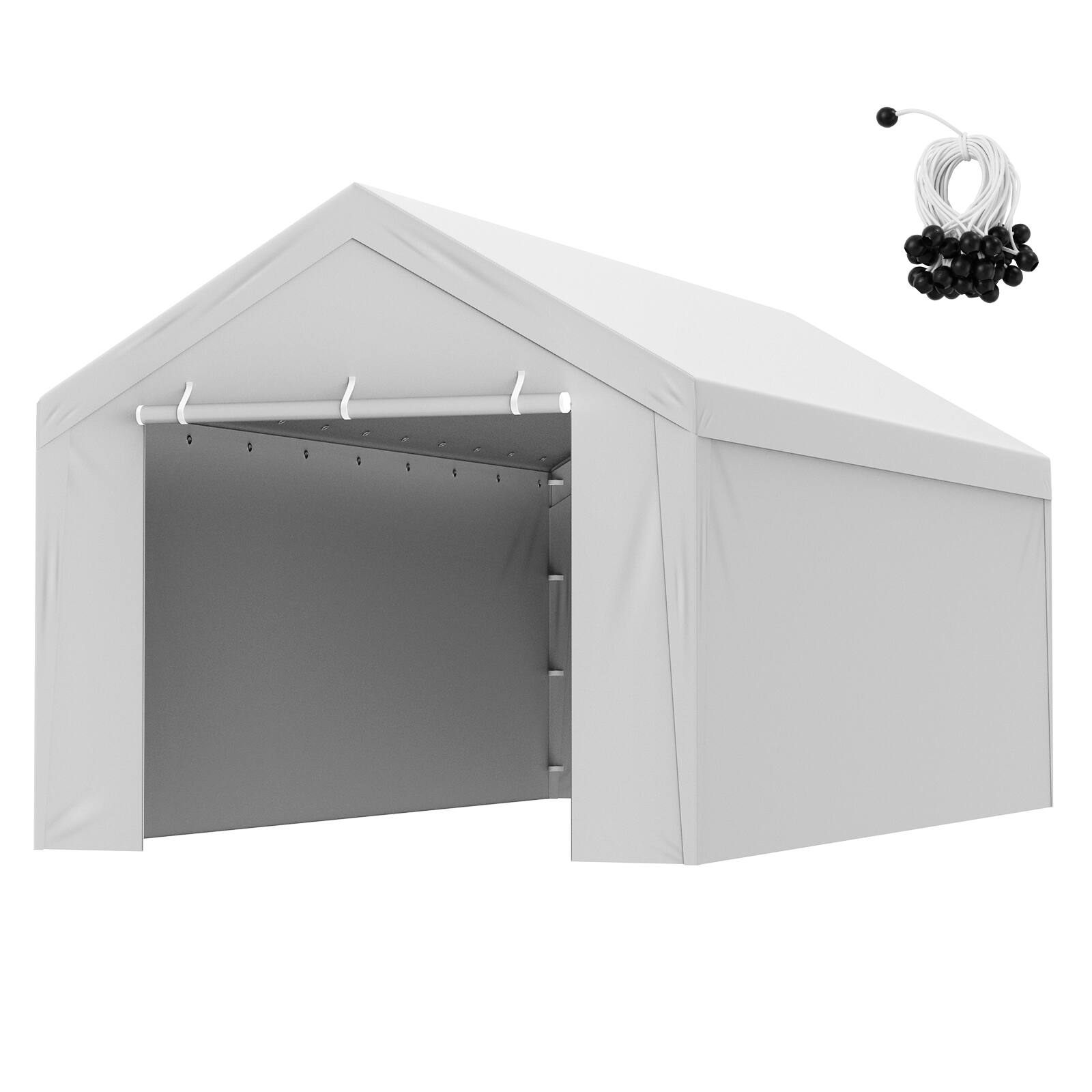 VEVOR Carport Replacement Canopy Cover Top + Side Wall 10x20 ft, Garage ...
