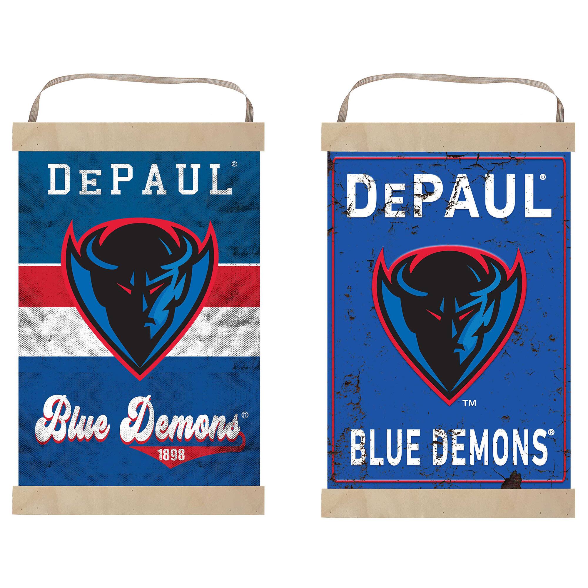 Jardine DePaul Demons Reversible Retro Logo Banner Sign Blue 200836417 ...
