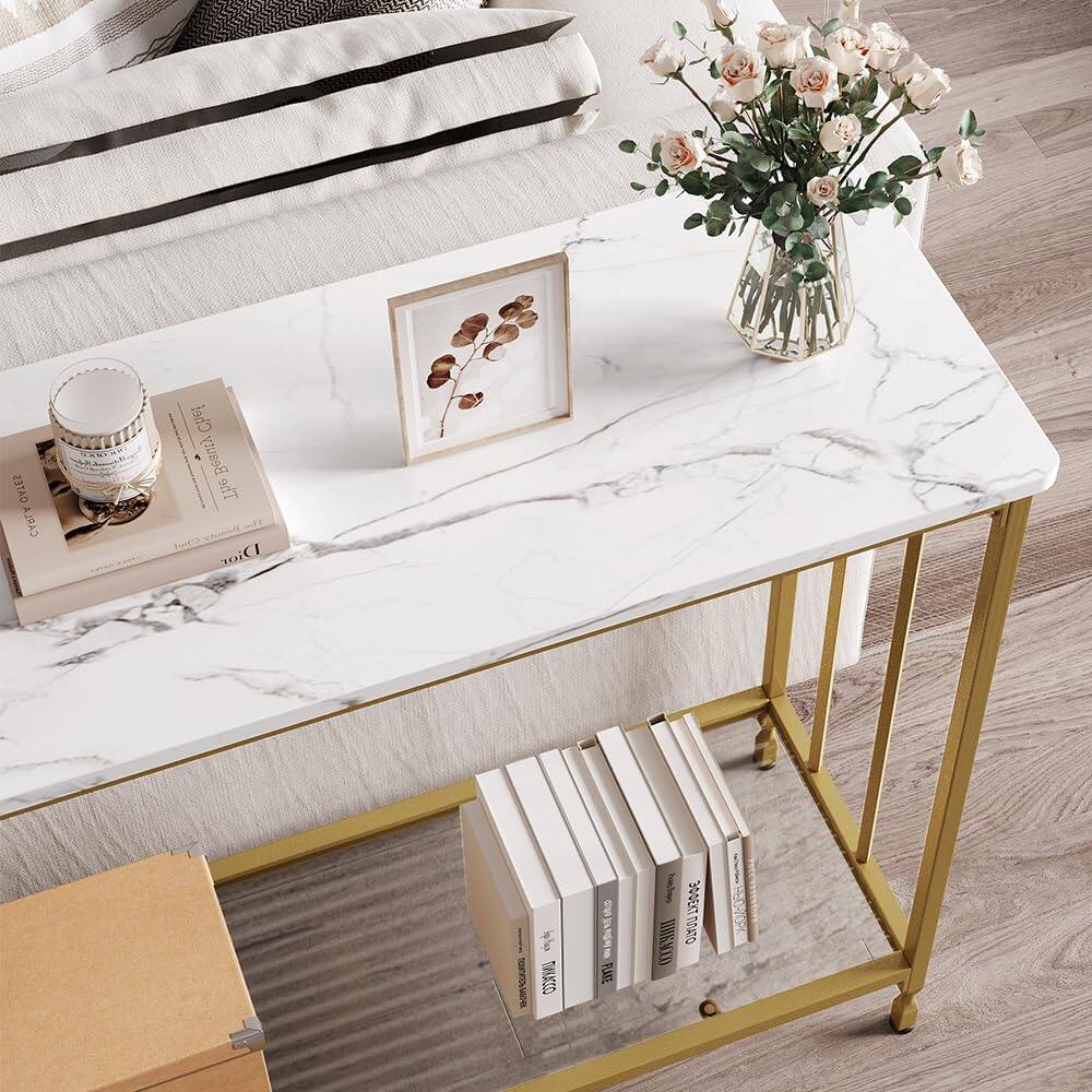 Jojoka 2 Tier Narrow Sofa Table, Small Entryway Table / Behind Couch ...