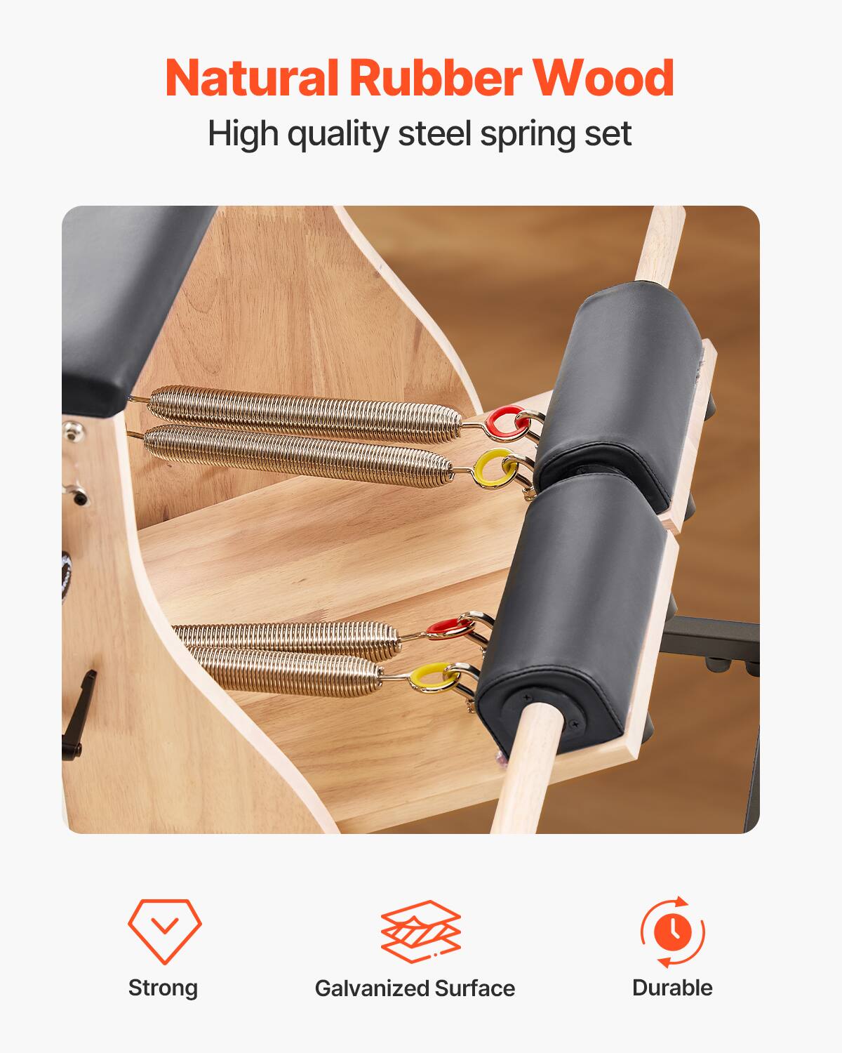 VEVOR Pilates Chair, Split Pedal Stability Combo Chairs with Handles ...