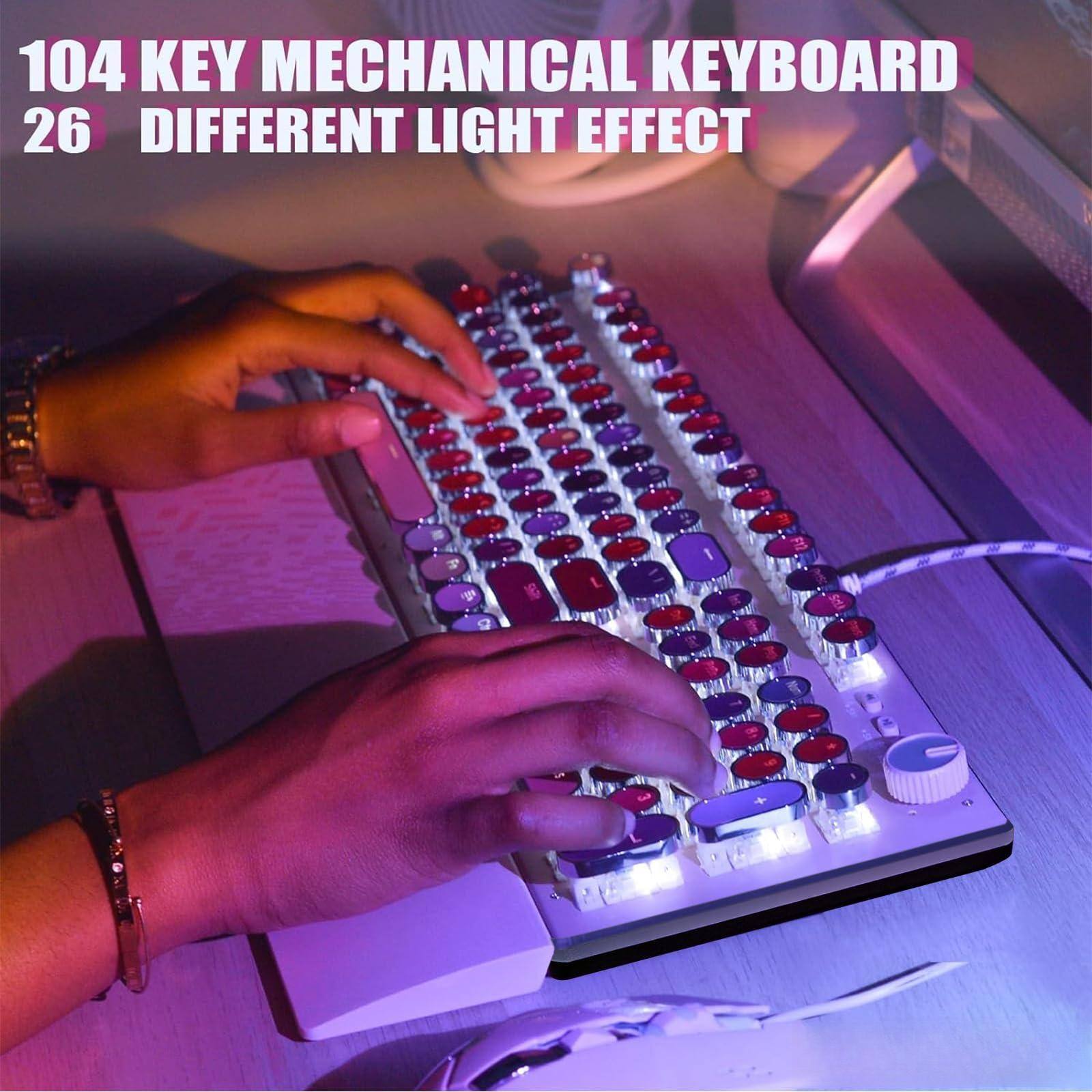 Comfort Essence Pink Typewriter Style With White Led Backlight Vintage ...