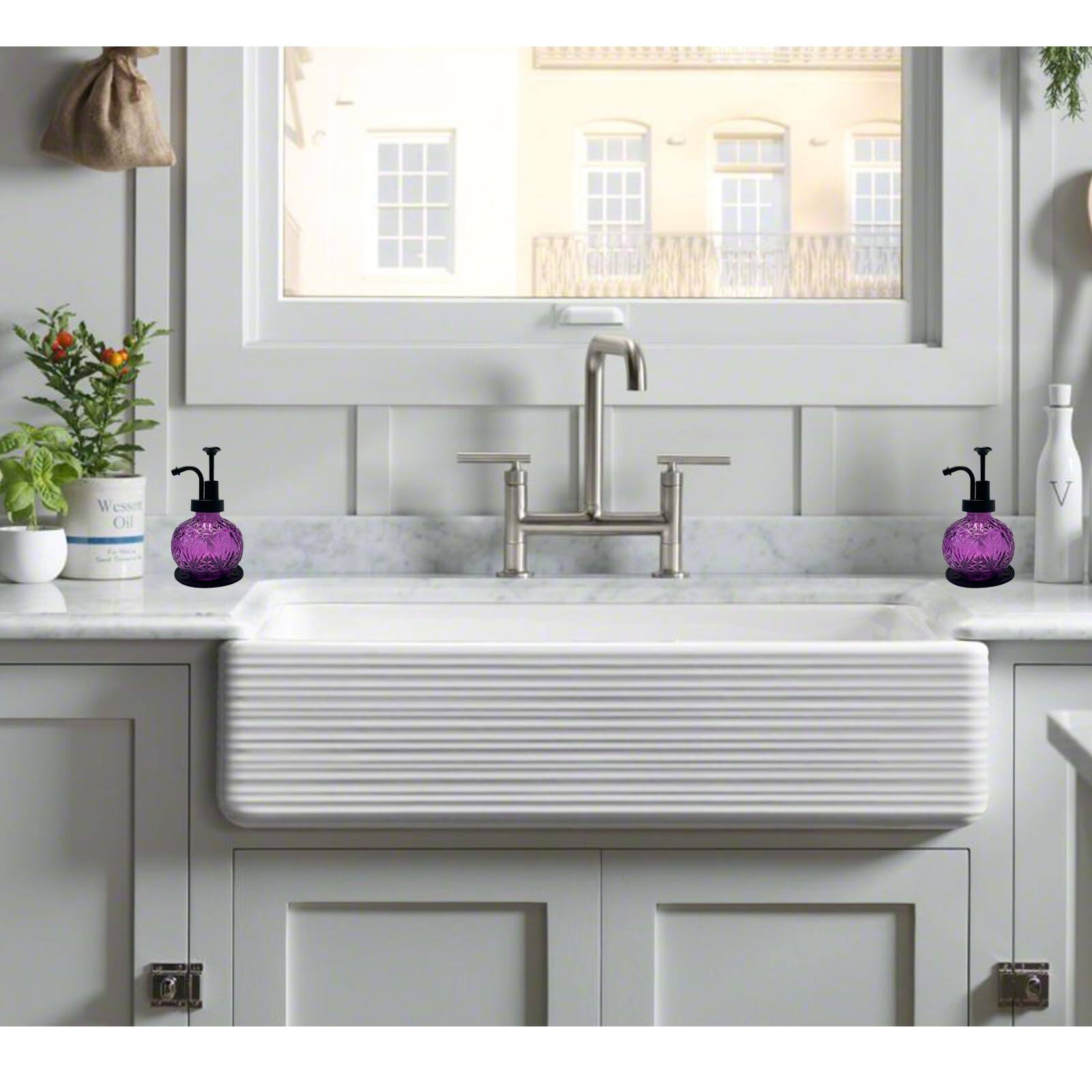 Dapper Styles Vintage Soap Dispenser For Bathroom Glass Kitchen With ...