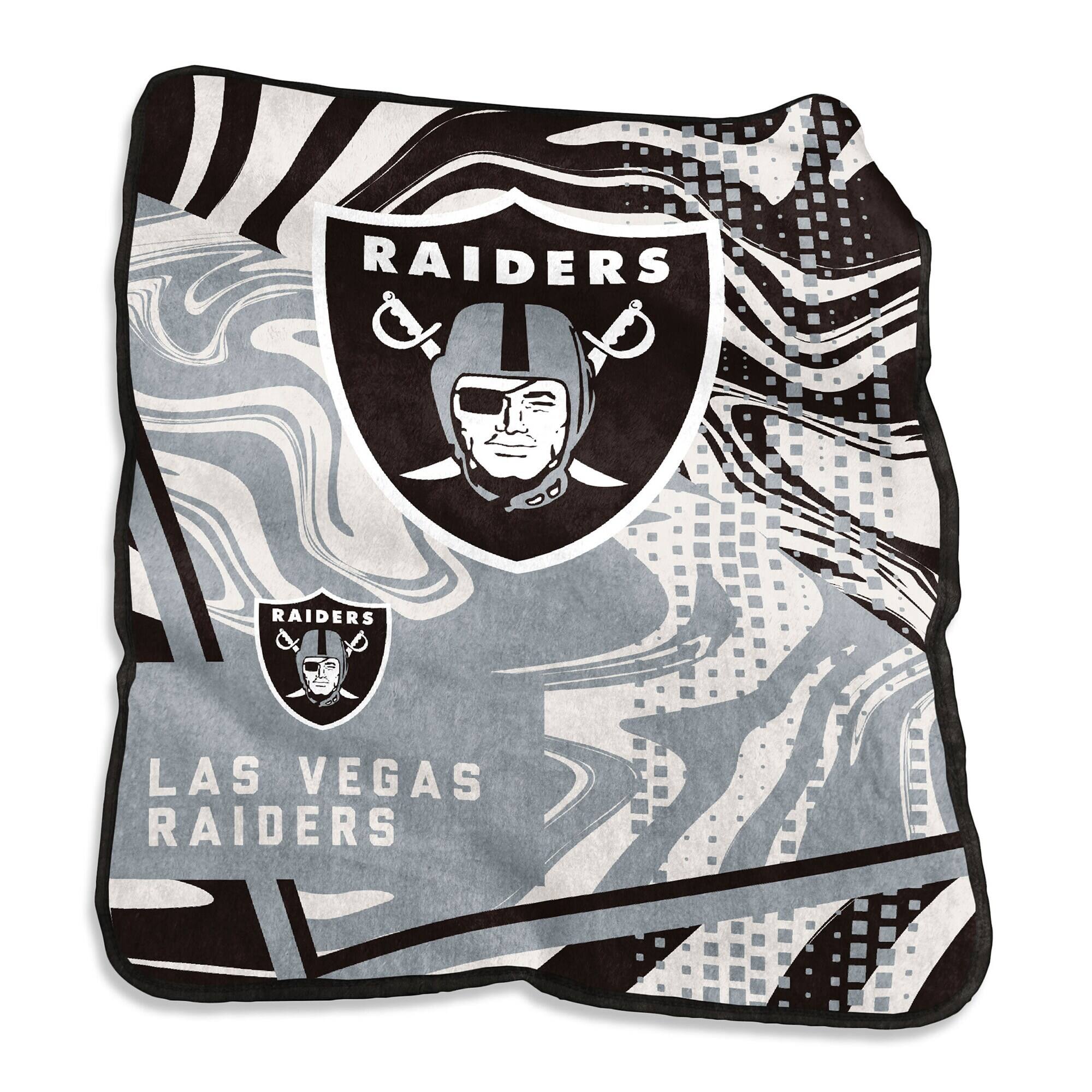 Logo Brands Las Vegas Raiders 50" x 60" Swirl Raschel Throw Blanket ...