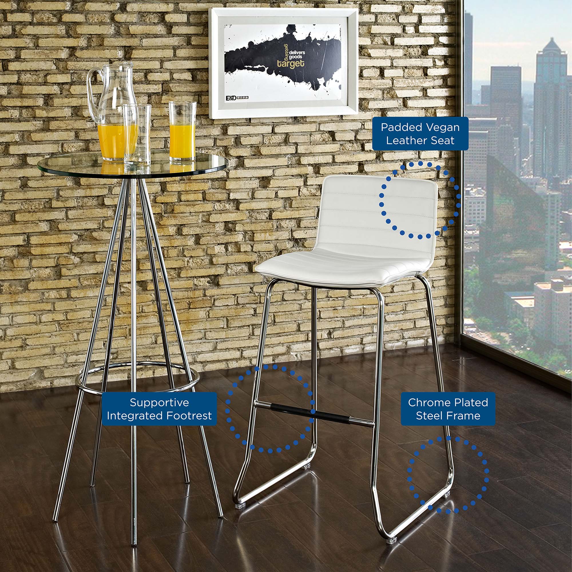 Dive Bar Stool by Modway White EEI-1030-WHI - Best Buy