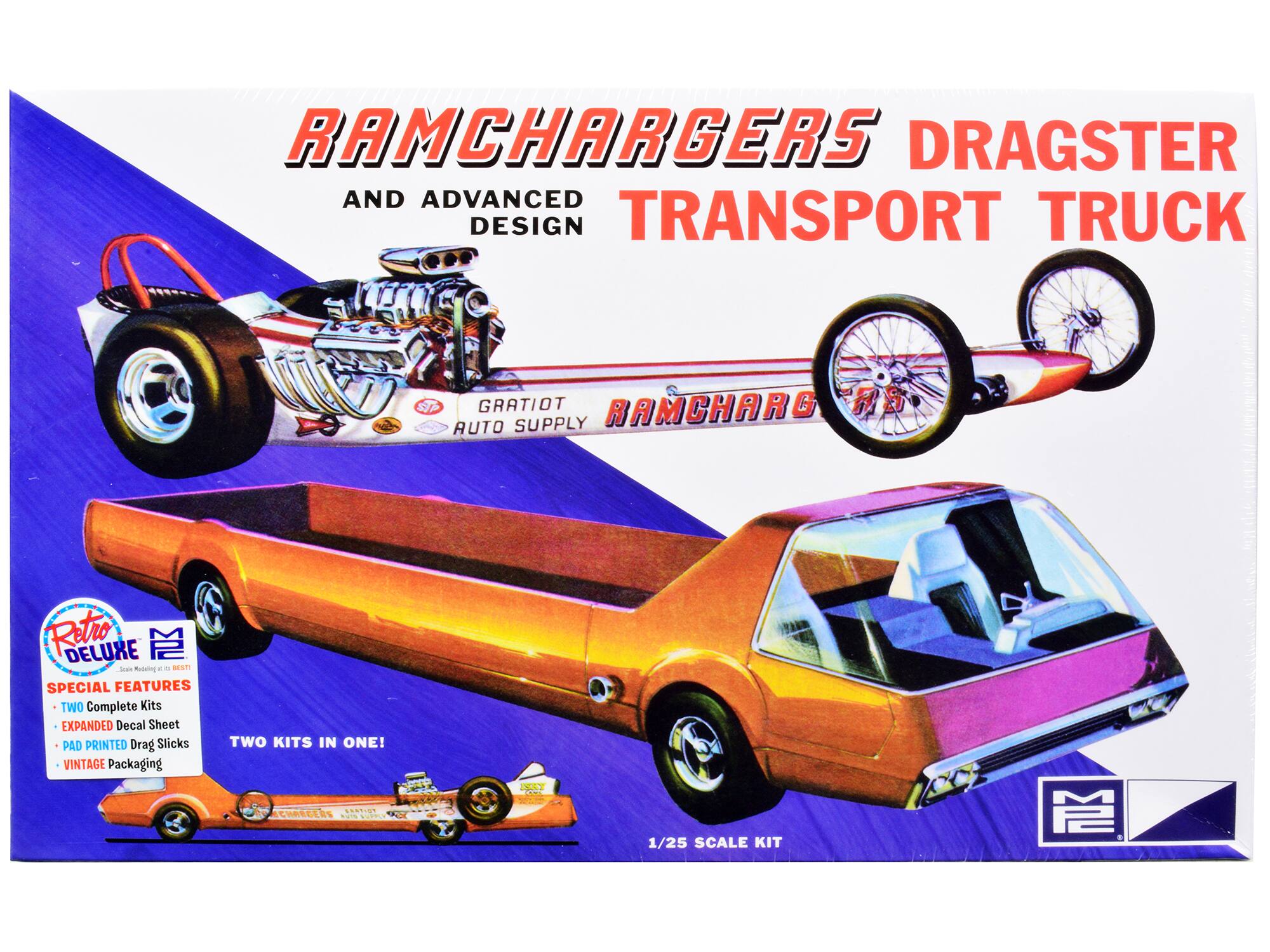 Skill 2 Model Kit Ramchargers Dragster and Advanced Design Transport ...