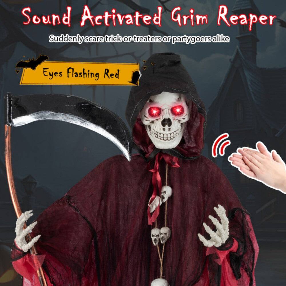 Boyel Living 8ft Sound Activated Grim Reaper with Glowing Eyes and ...