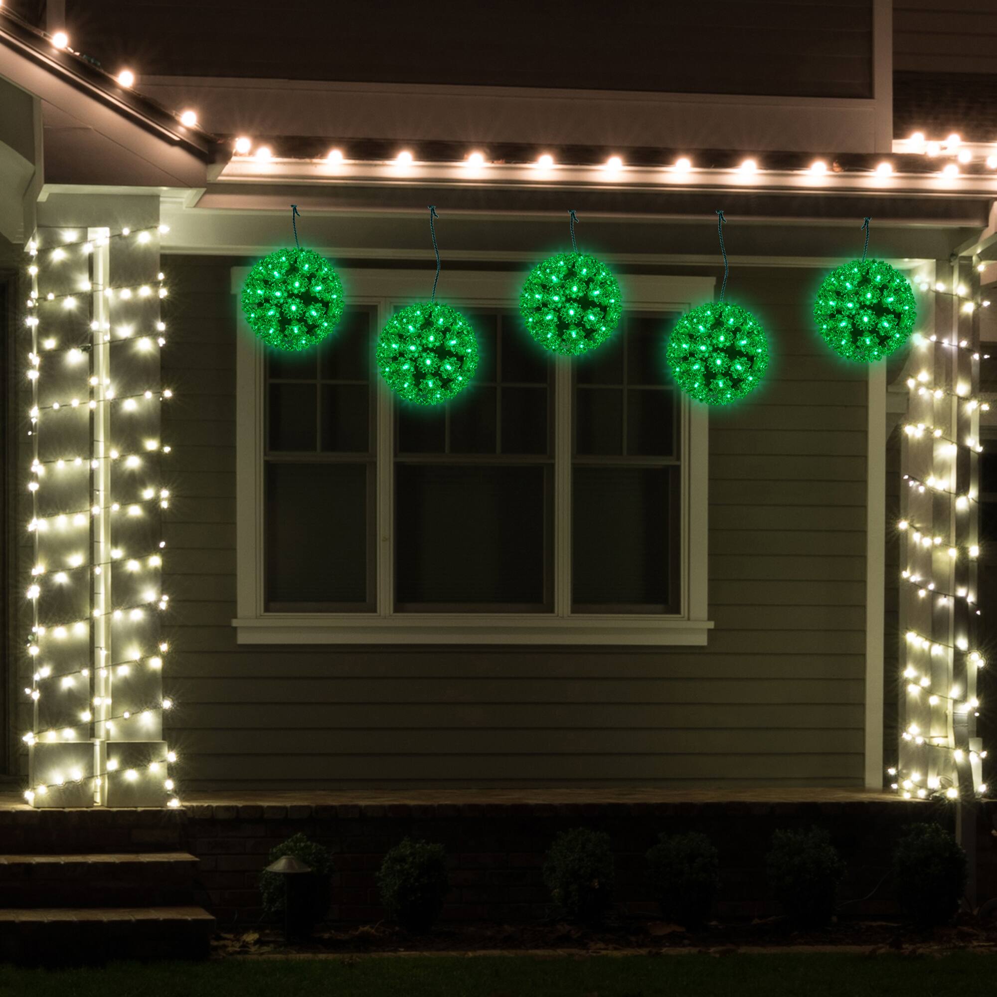 Northlight LED Lighted Starlight Floral Sphere Outdoor Hanging ...