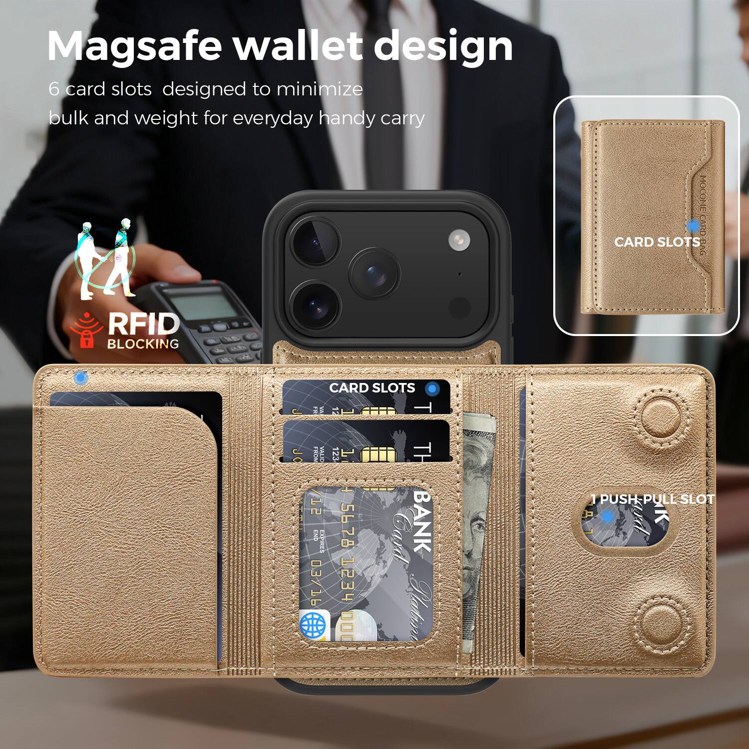 Dteck Detachable Magnetic Wallet Case for Apple iPhone 17 Pro Max,2 in ...