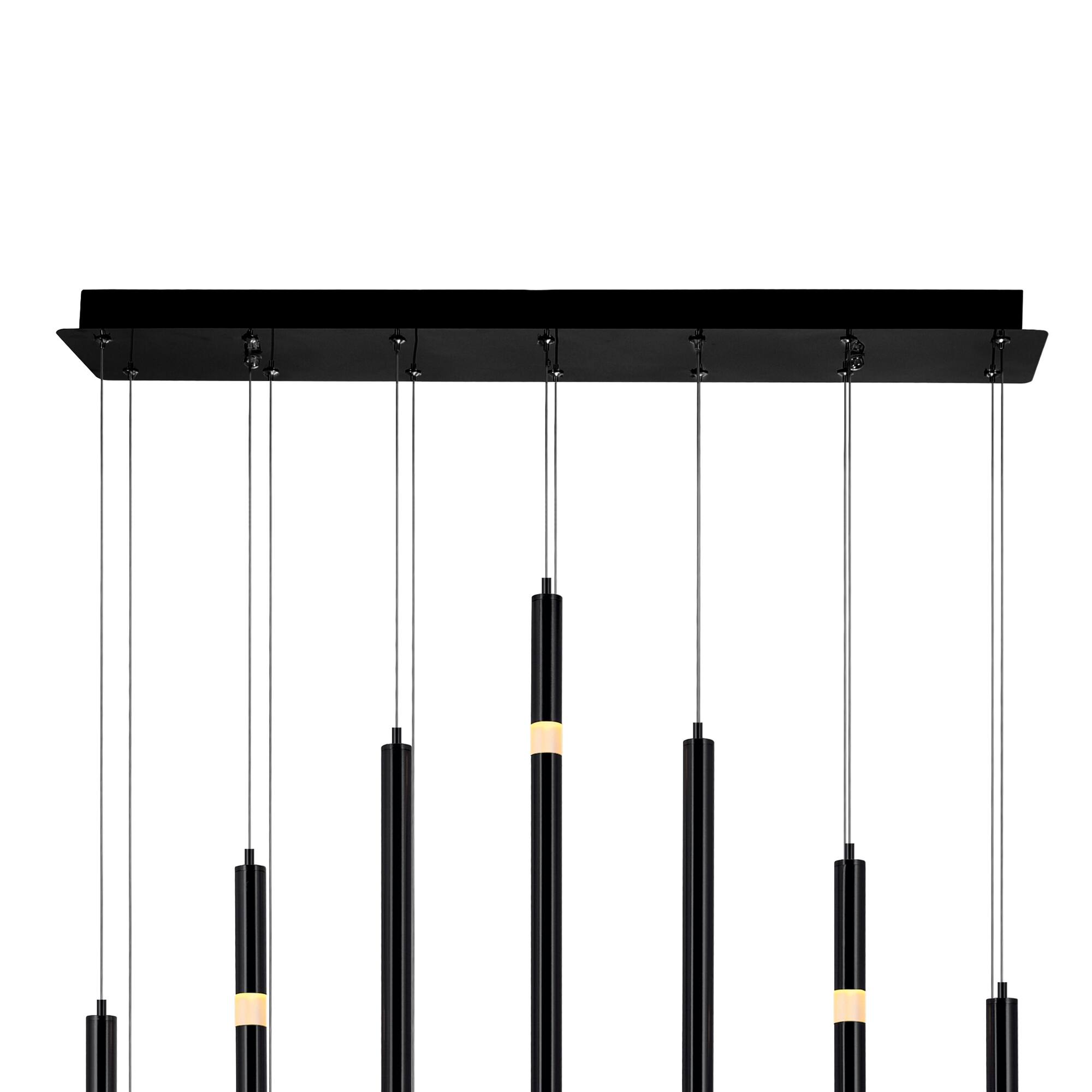 CWI Lighting Flute 14 Light LED Chandelier With Finish Black 1262P32-14 ...