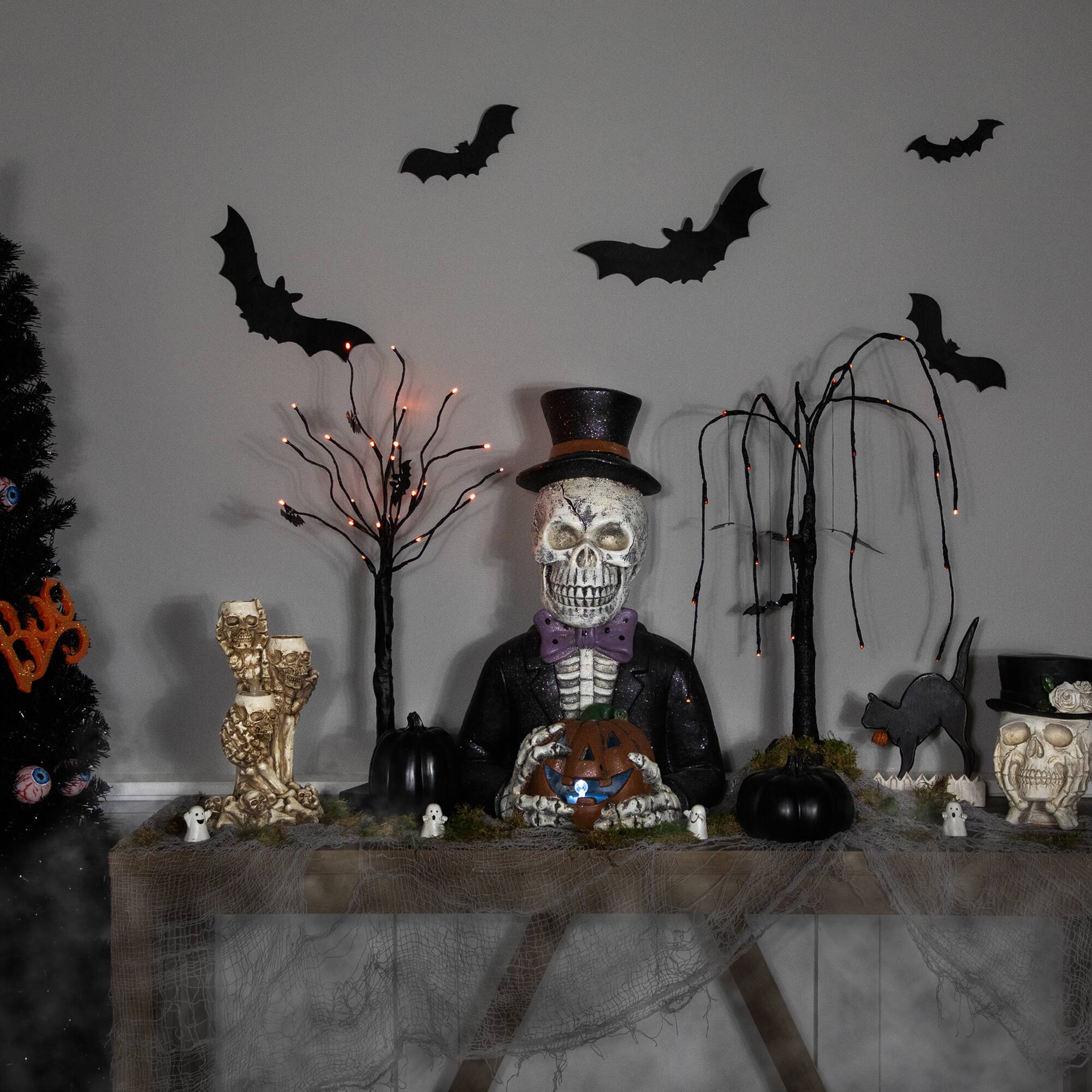 Northlight LED Lighted Skeleton with Jack O Lantern Halloween ...