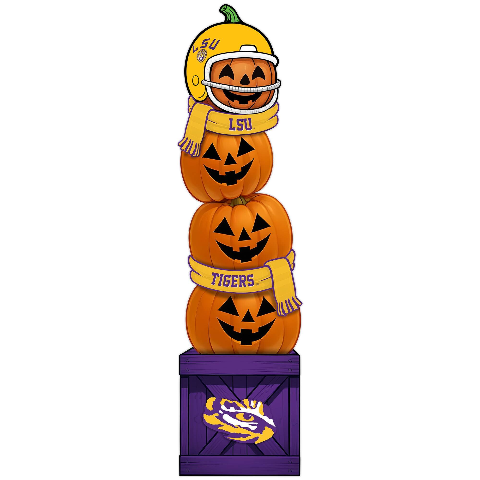 Fan Creations LSU Tigers 31" Stacked Pumpkin Leaner Multicolor ...