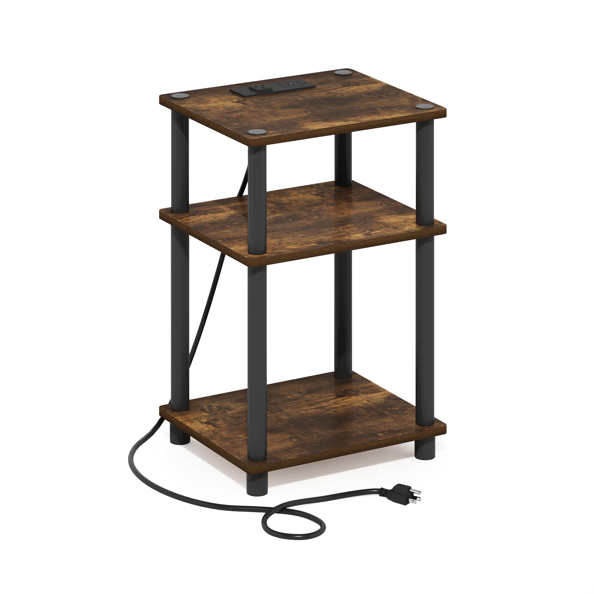 Furinno - Just 3-Tier Turn-N-Tube Open Storage Side Table, End Table ...