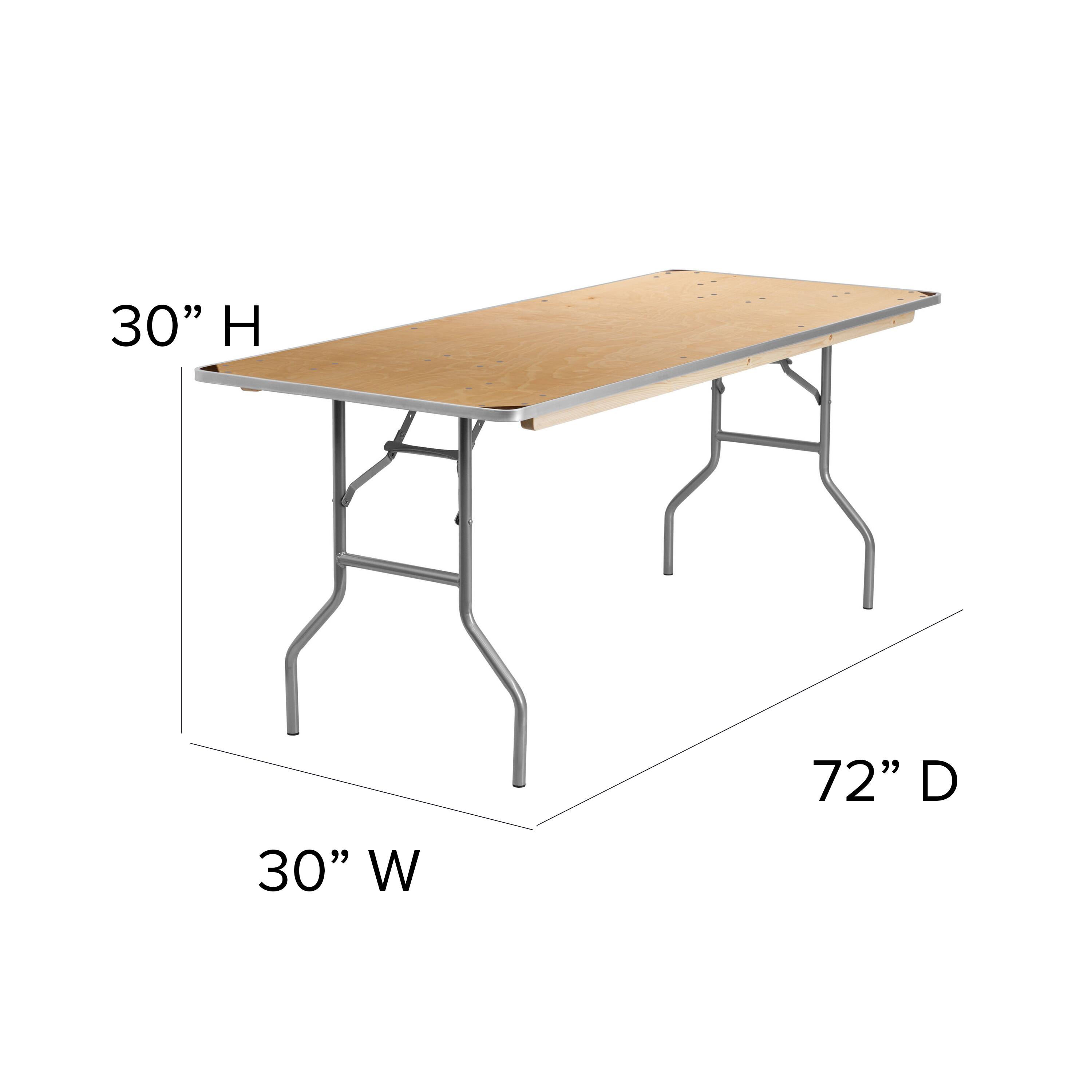 Emma + Oliver 6 Foot Rectangular HEAVY DUTY Birchwood Folding Banquet ...