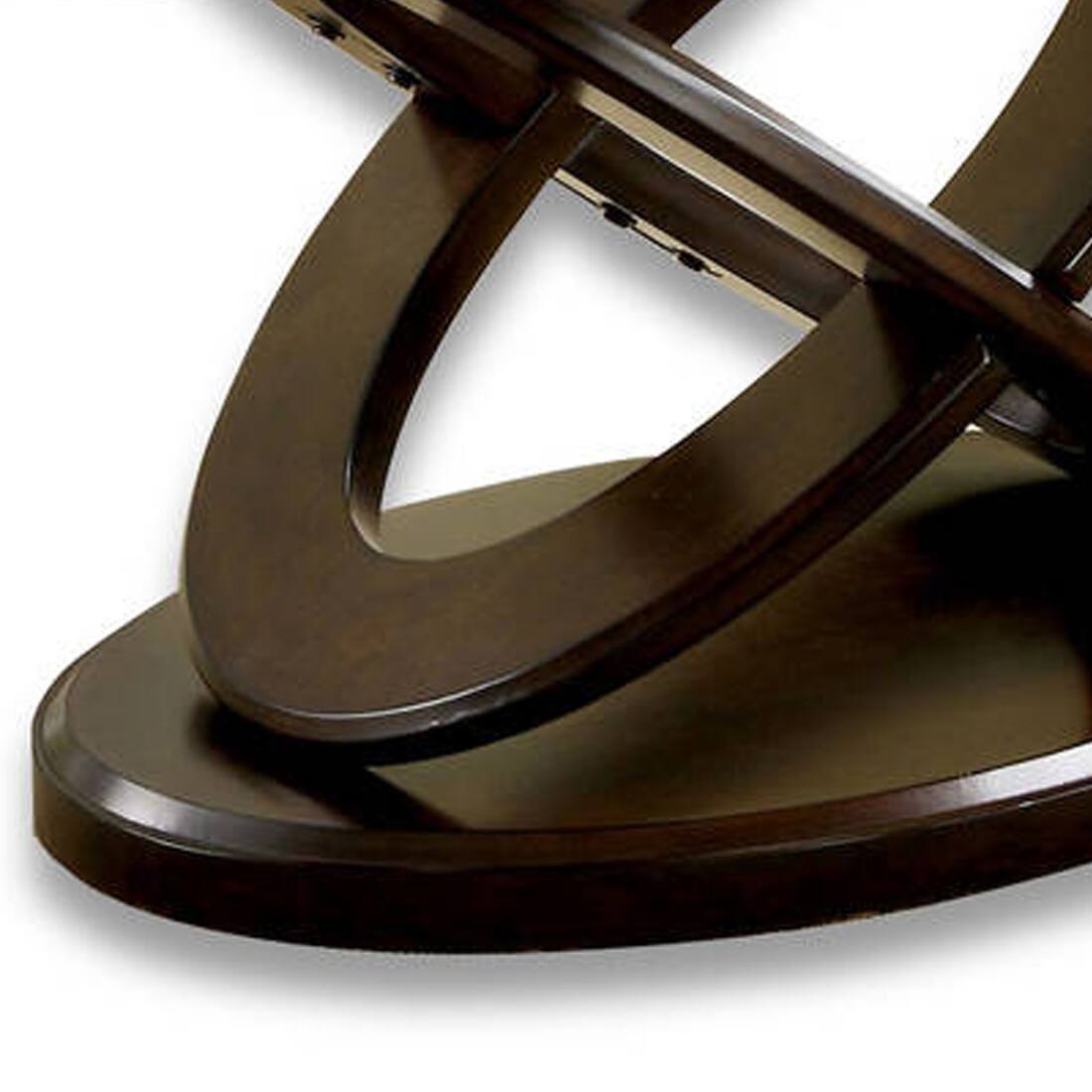 Manhattan Lane Oval Glass Top Coffee Table with Cross Oval Base Brown ...