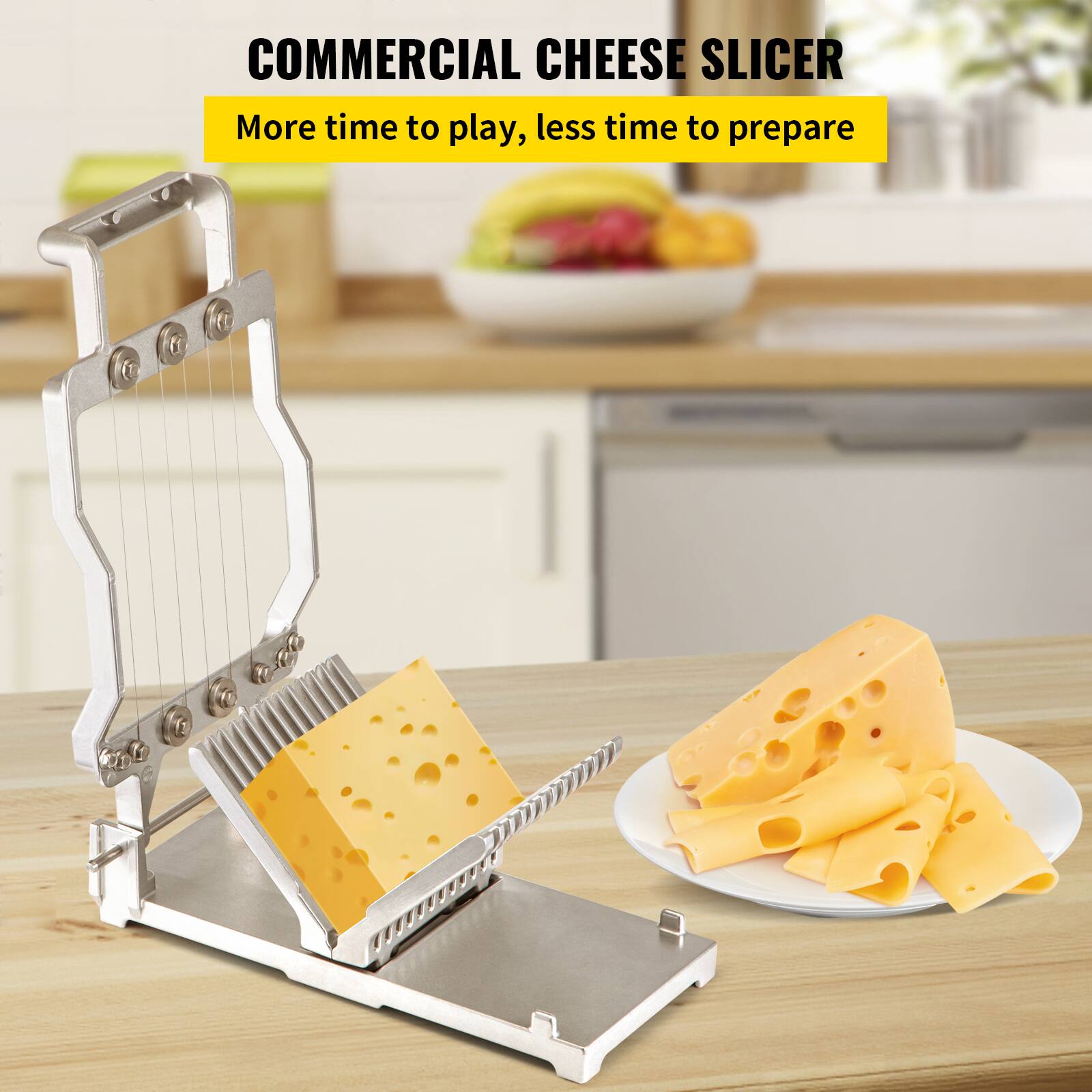 VEVOR Cheese Cutter With Wire 1cm & 2 cm Cheeser Butter Cutting Blade ...