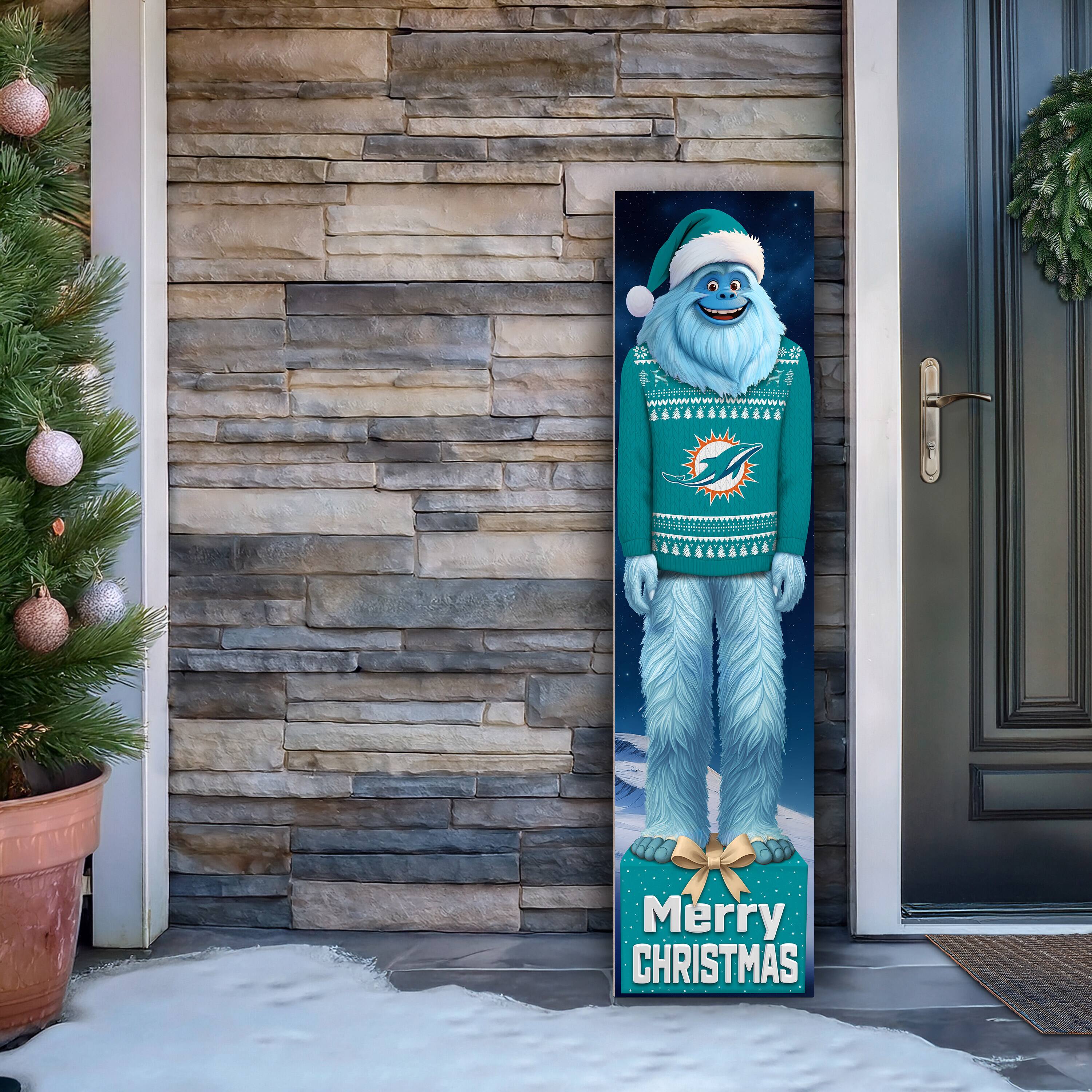 Fan Creations Miami Dolphins 48" Yeti Christmas Leaner Multicolor ...