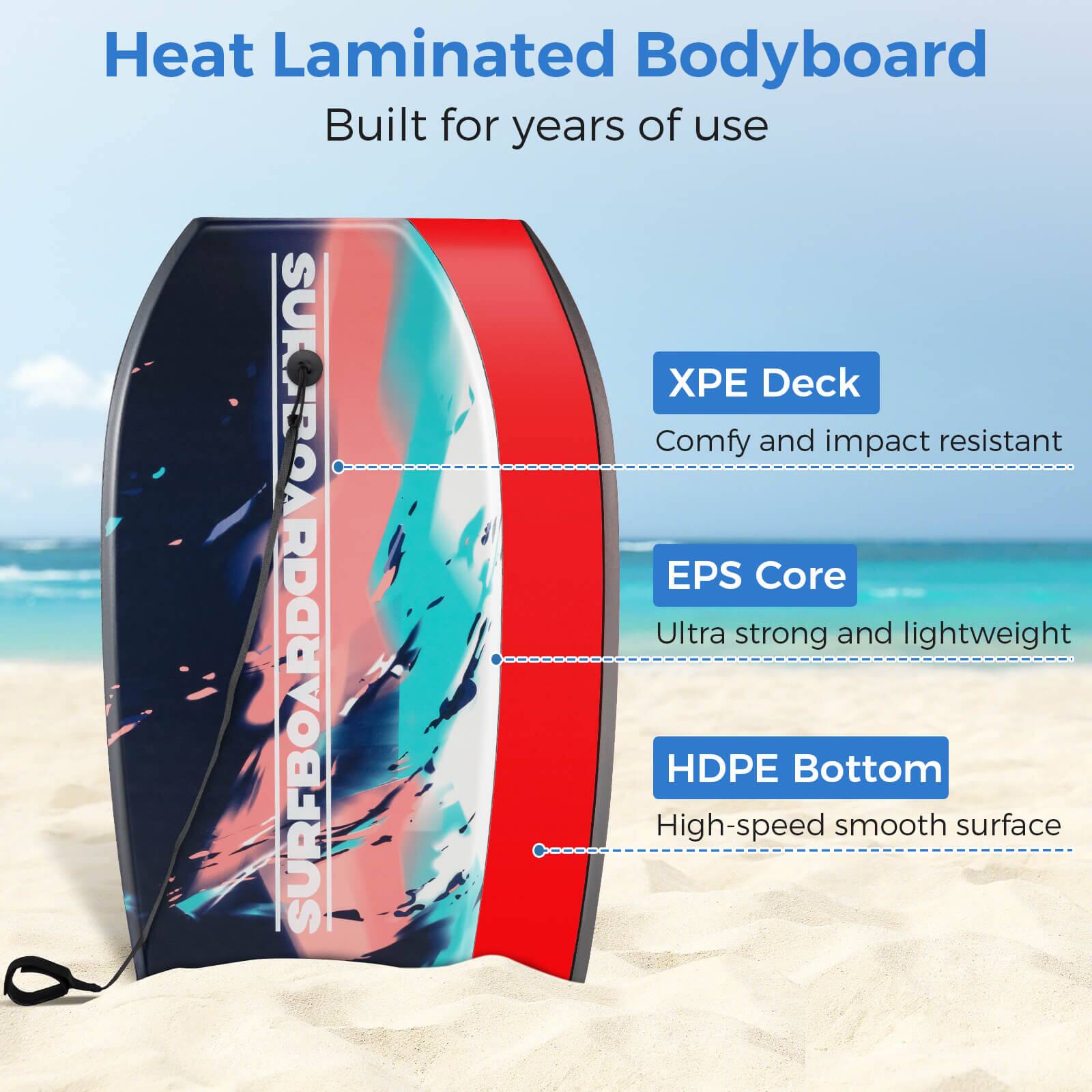 Costway 37" Lightweight Body Board with EPS Core XPE Deck HDPE Bottom ...