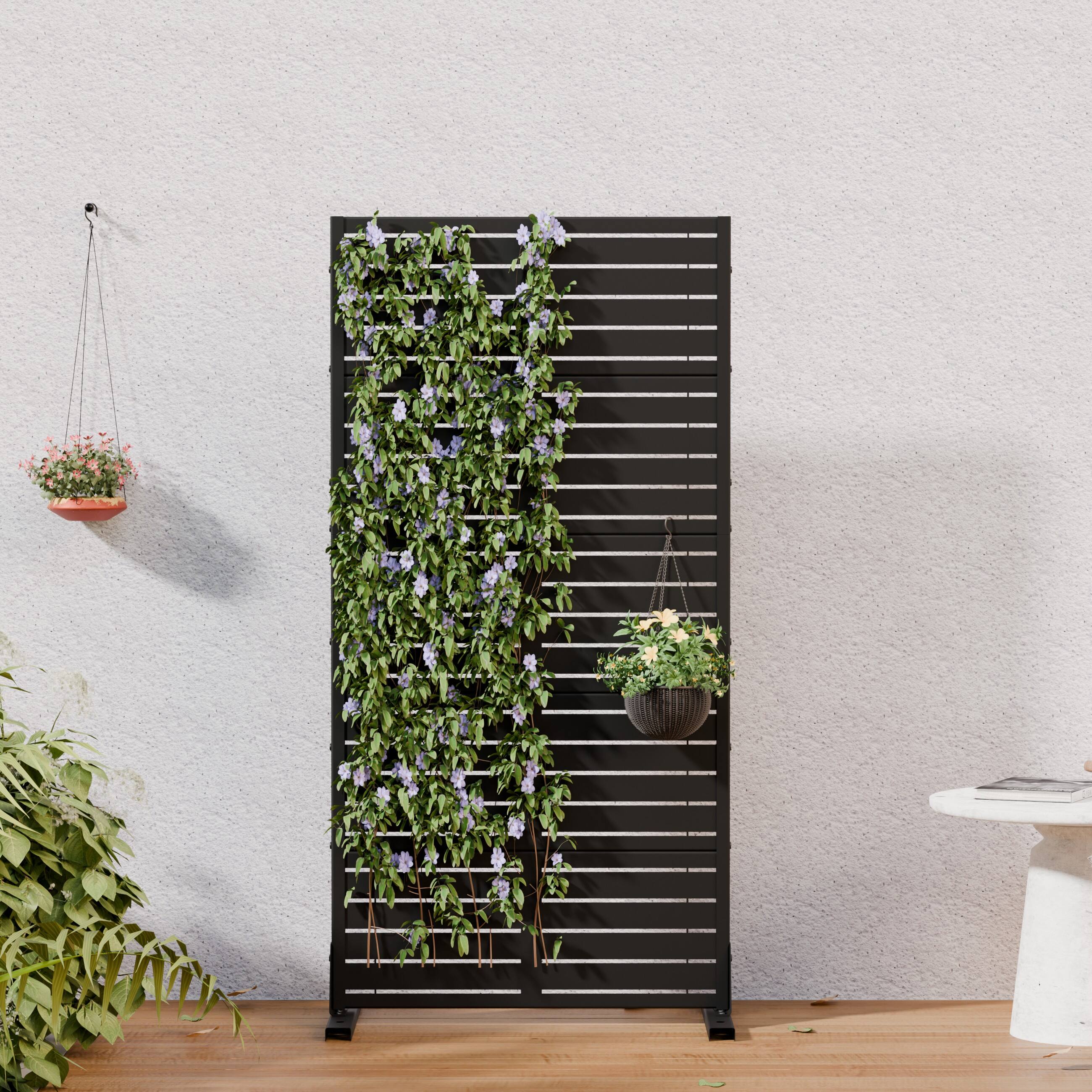 PexFix 60 in. x 30 in. Metal Galvanized Outdoor Privacy Screen & Panels ...