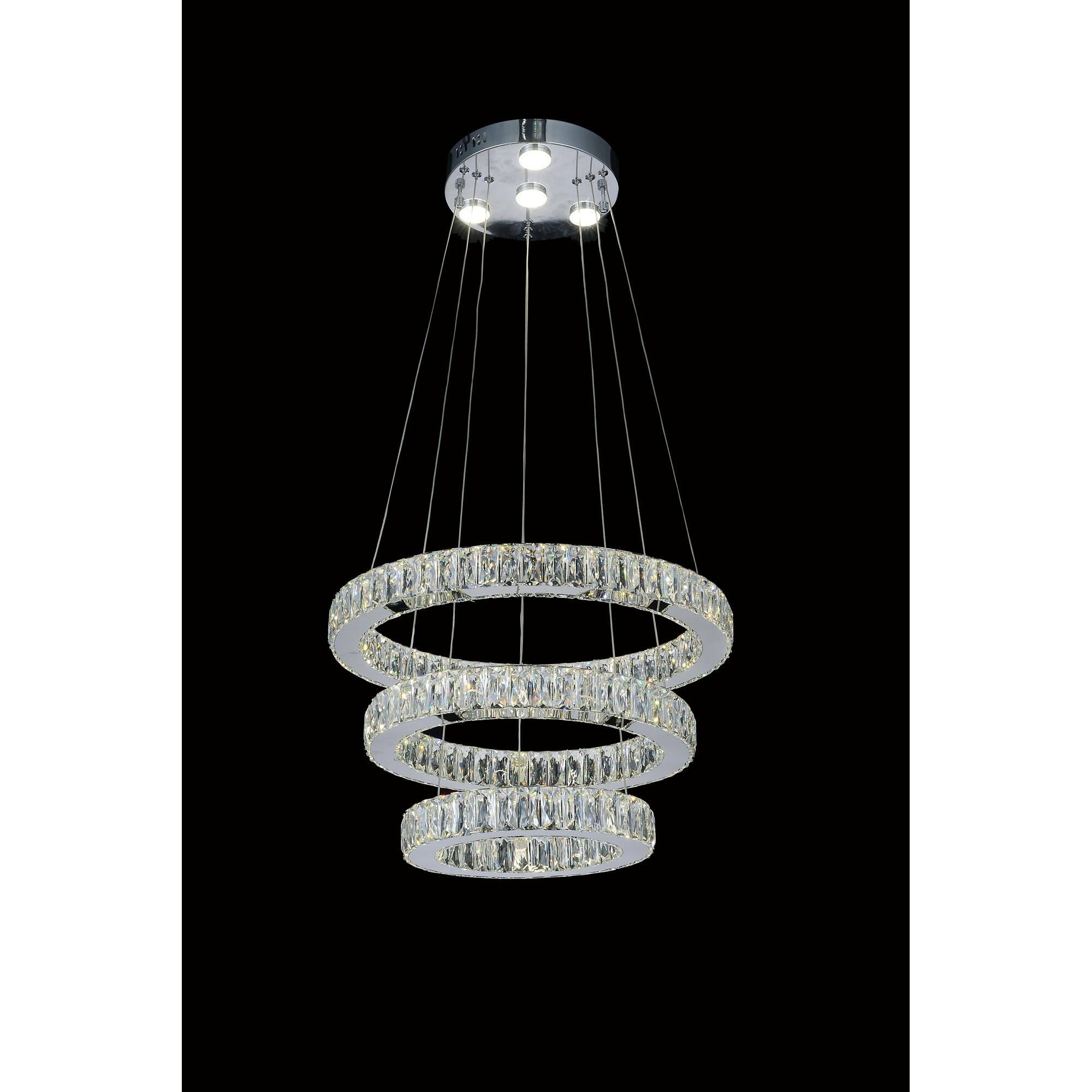 CWI Lighting Florence LED Chandelier With Finish Chrome 5635P20ST-3R ...