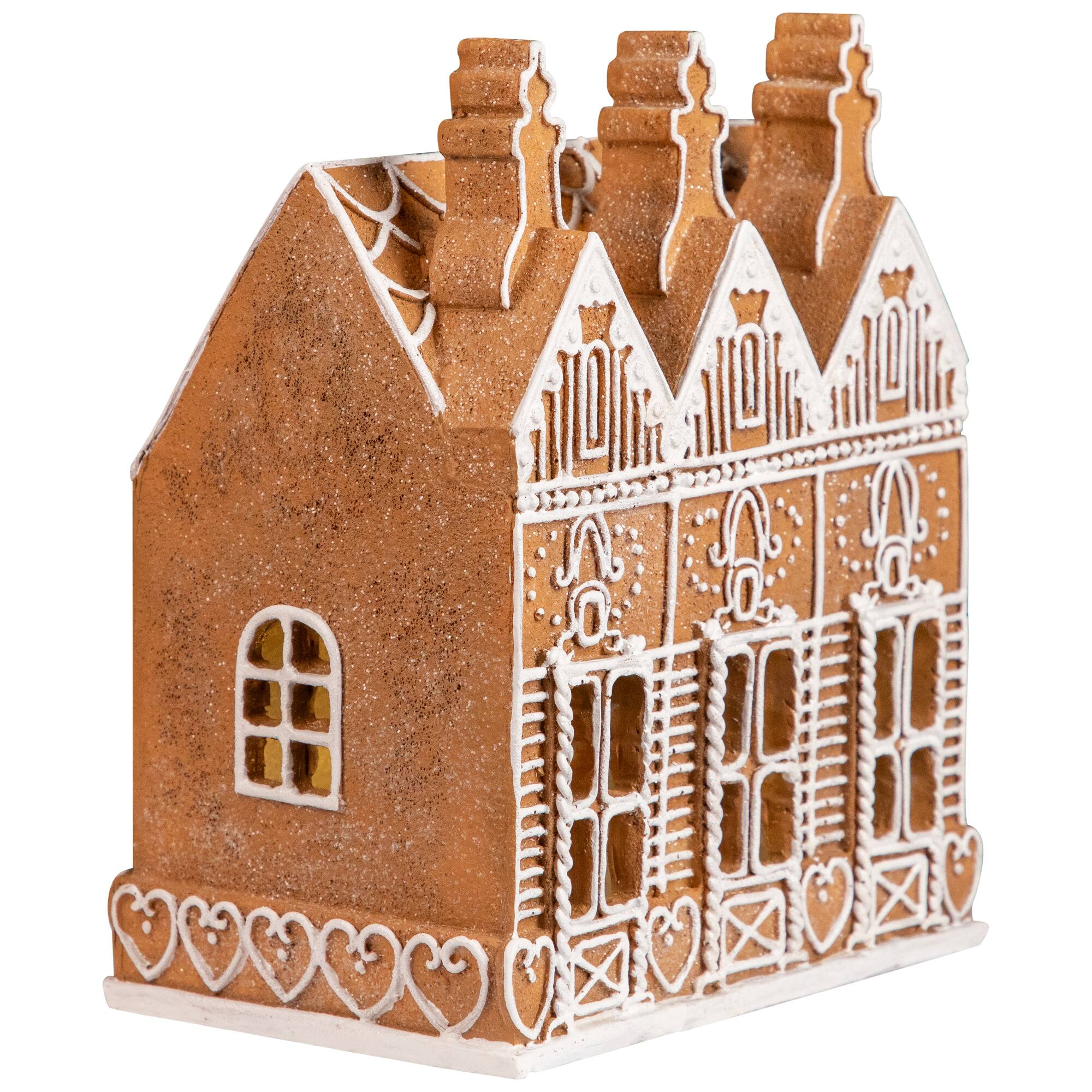 Northlight Lighted and Frosted Icing Triple Row Gingerbread House ...