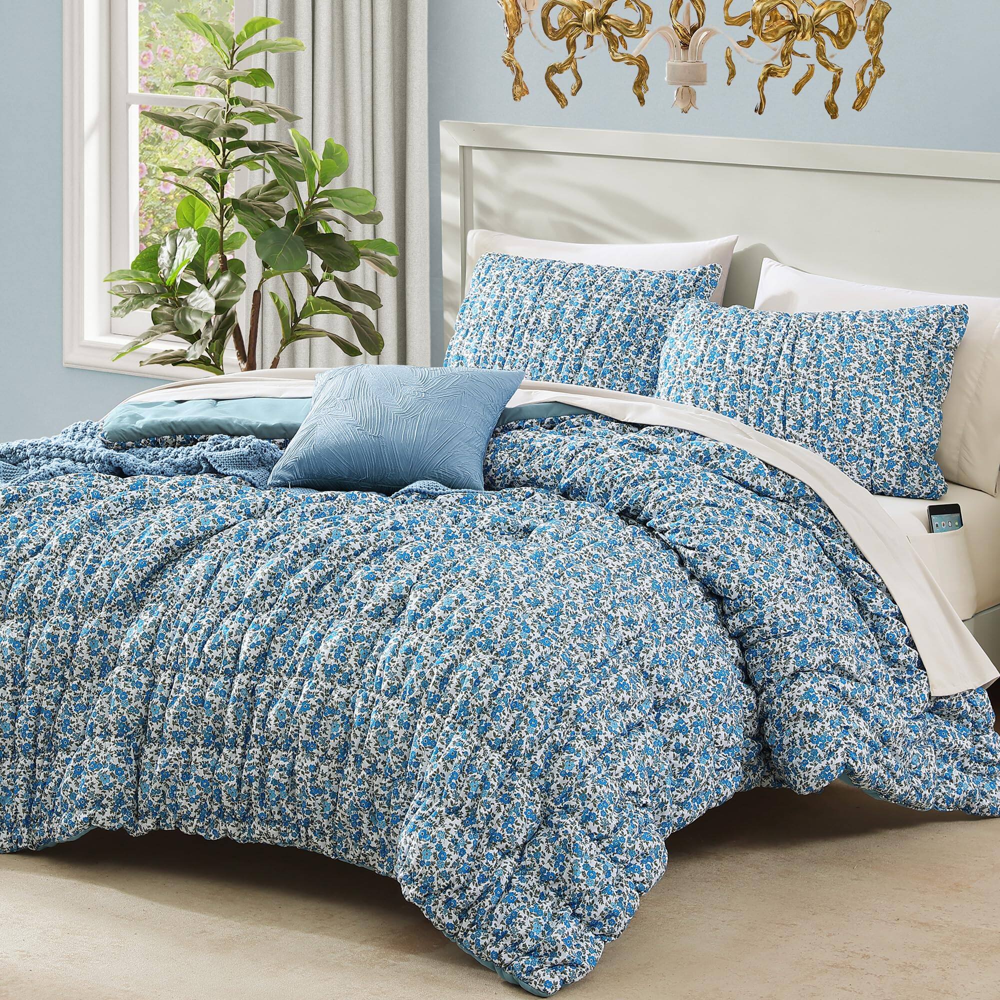 NICHOLAS KLEIN Full Sets Puff Marigold Floral Bedding Set For All ...