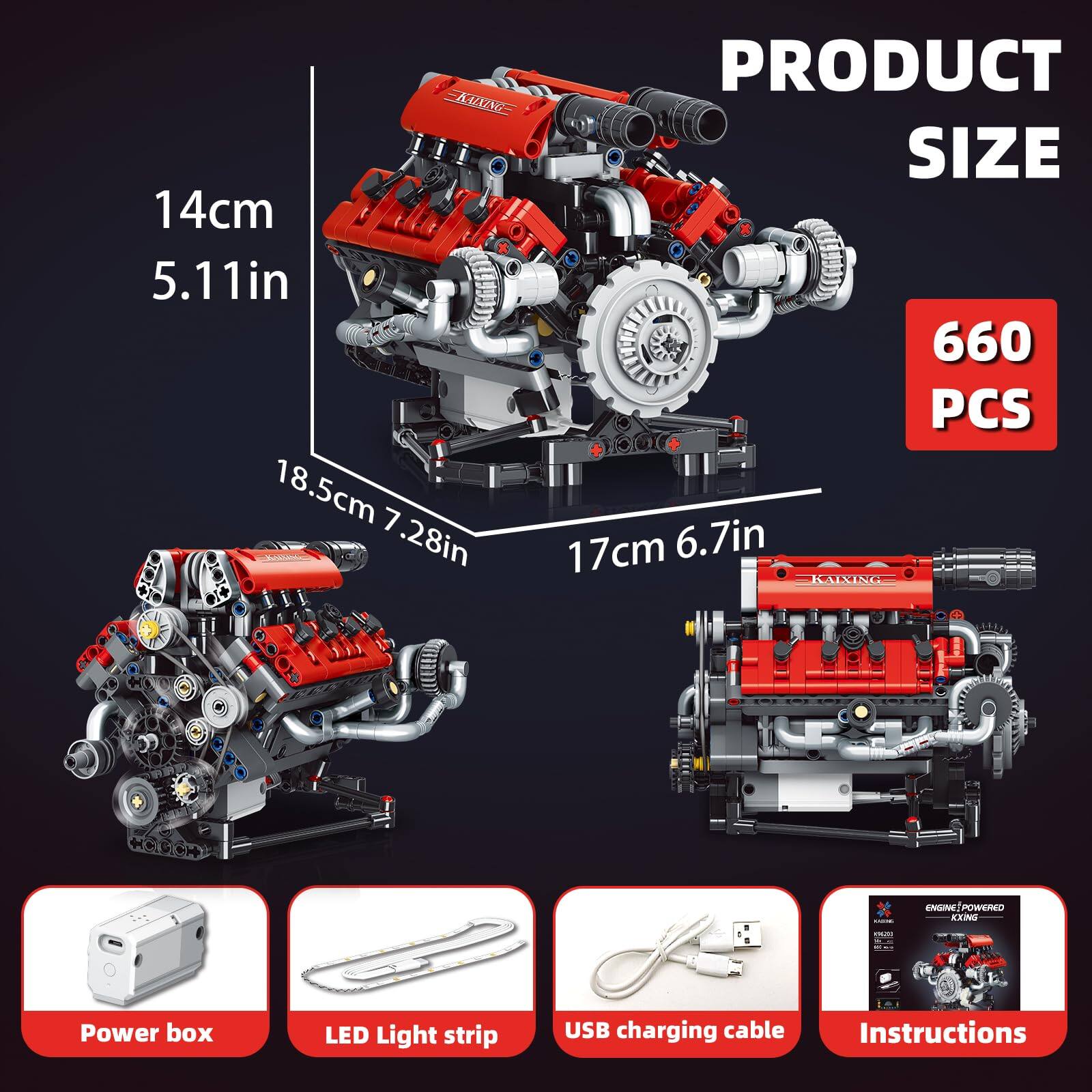 EZTW1 Mini V8 Engine Building Kit That Runs Blocks With For Adults ...