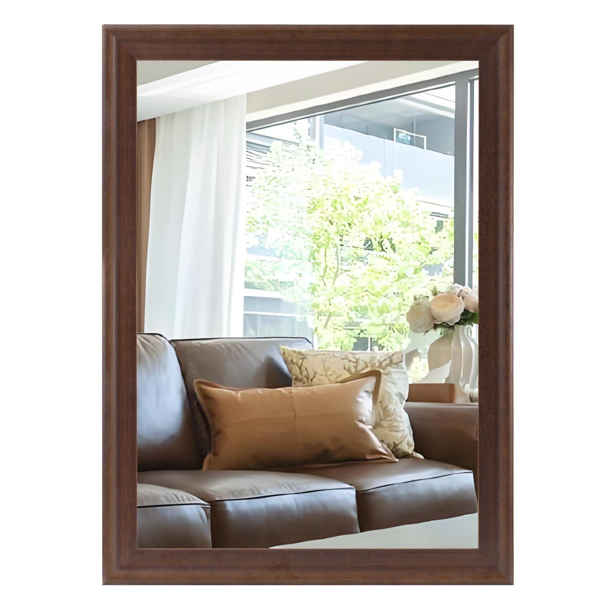 Cedar Assembly Wood Bathroom Mirror Rectangle Mirrors With Wooden Frame ...