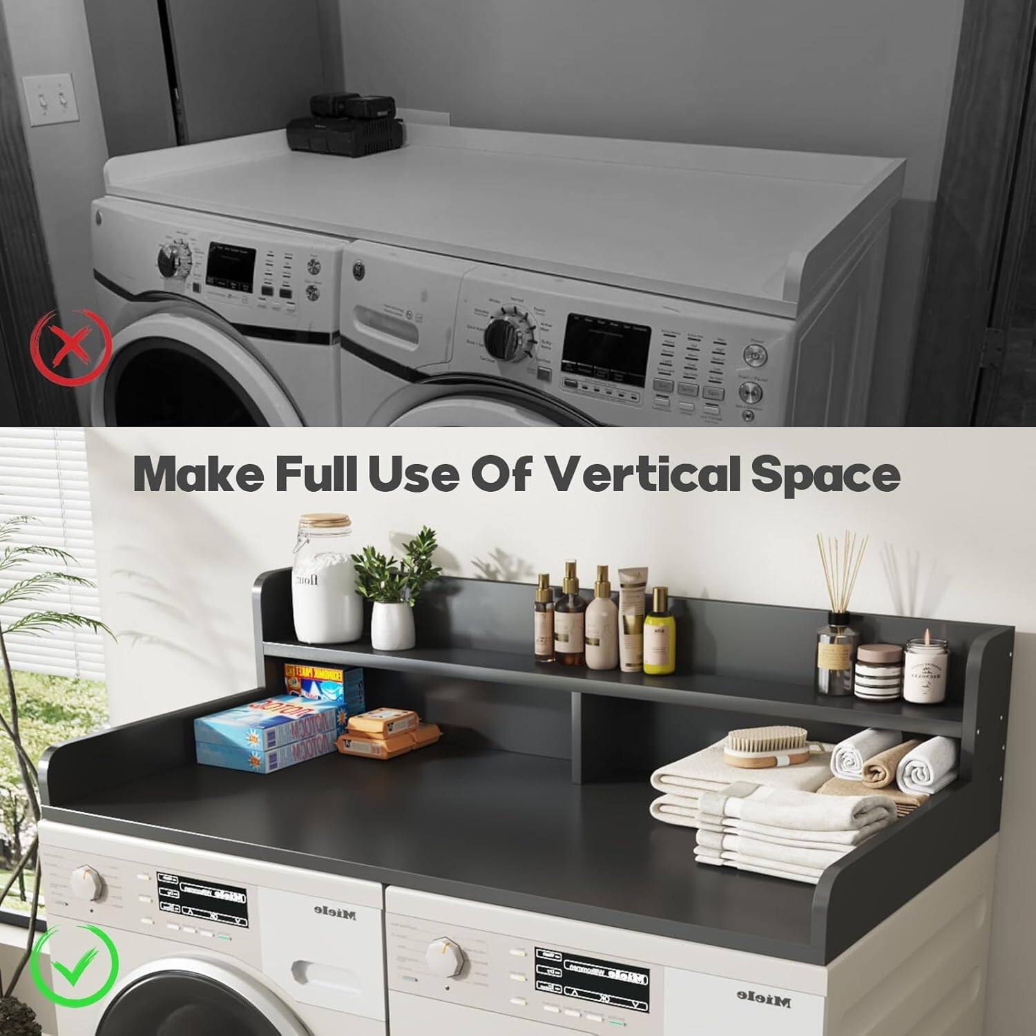TinyHomie 2Tier Washer and Dryer Countertop Cover with NonSlip Large ...