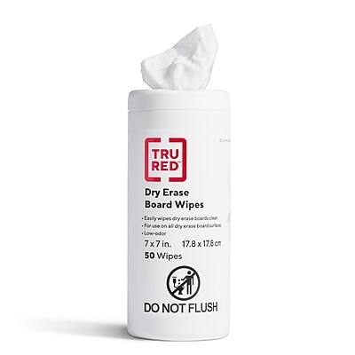 TRU RED TRU RED™ Dry Erase Board Wipes, White, 50/Pack (TR57654 ...
